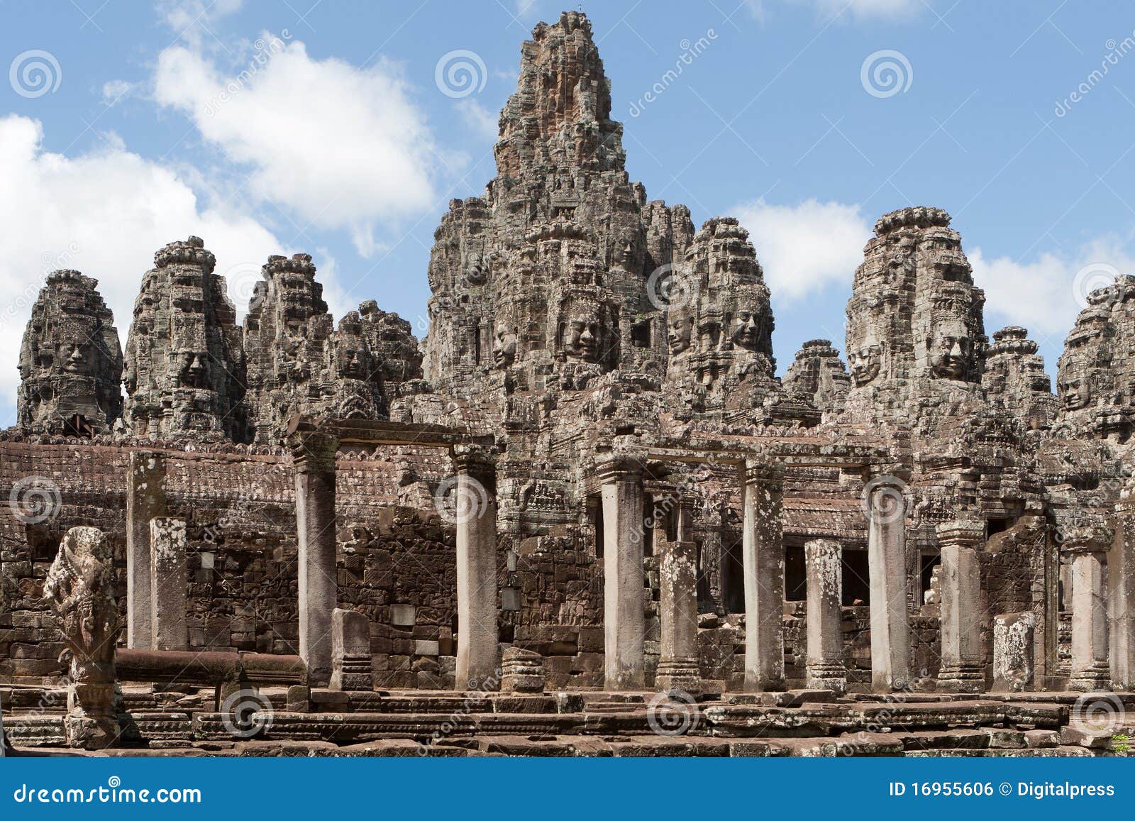 Angkor the Bayon stock photo. Image of khmer, architecture - 16955606