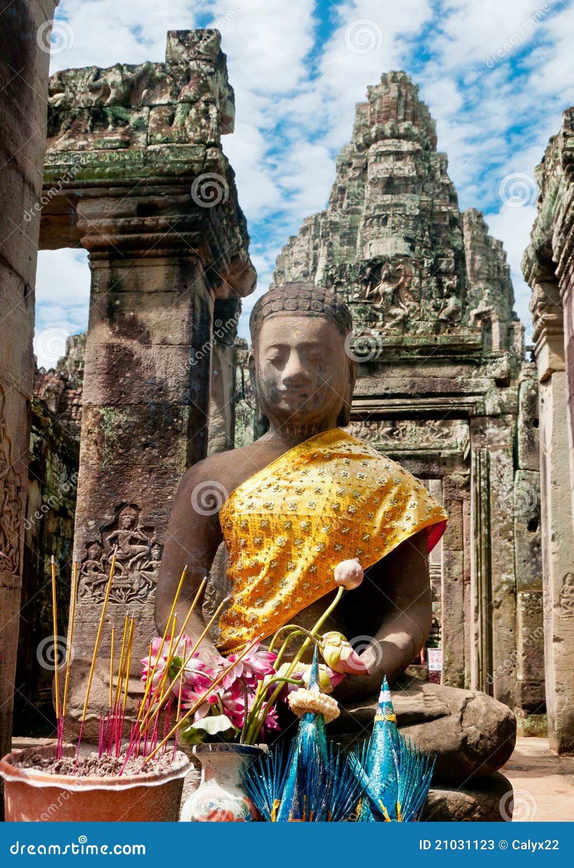Angkor Buddha stock image. Image of travel, wisdom, stone - 21031123