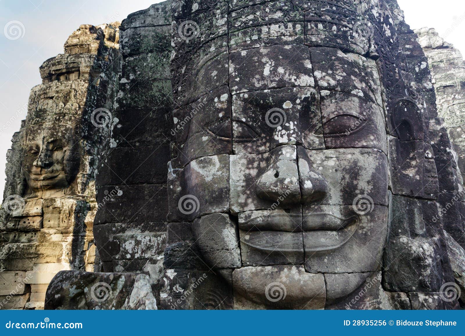 Angkor giant faces stock photo. Image of historic, block - 28935256