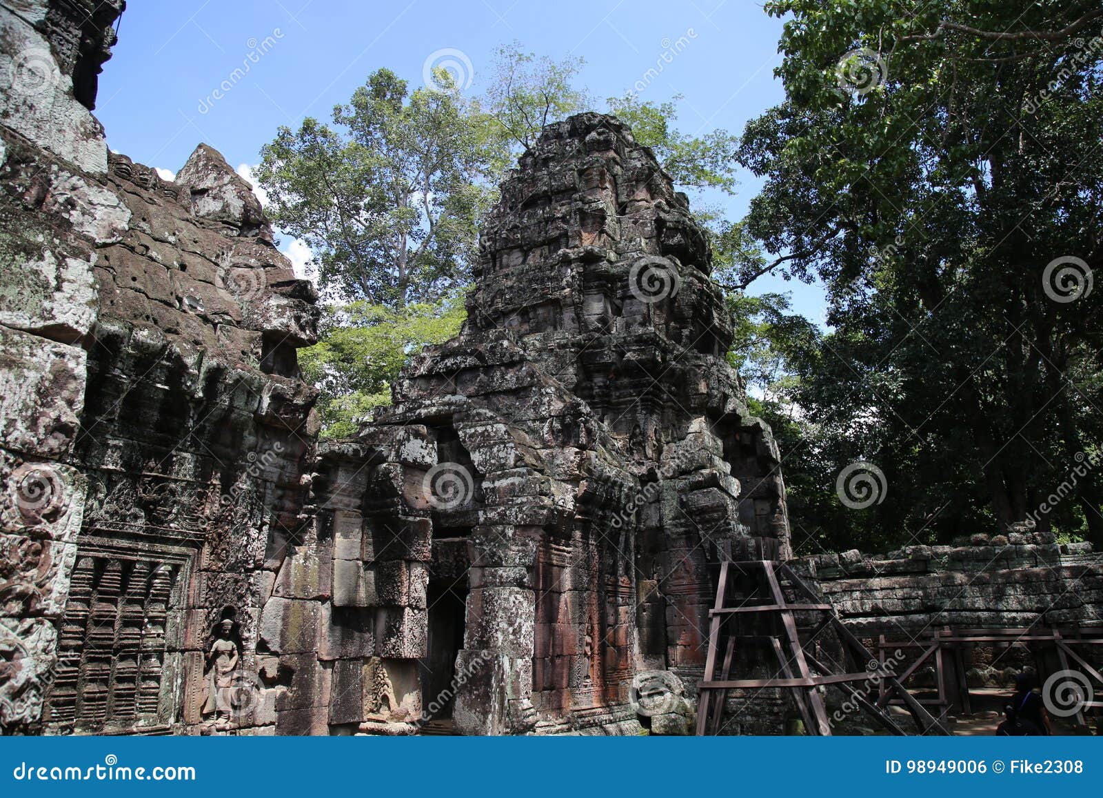 Angkor Ruins stock photo. Image of ancient, asia, cambodia - 98949006