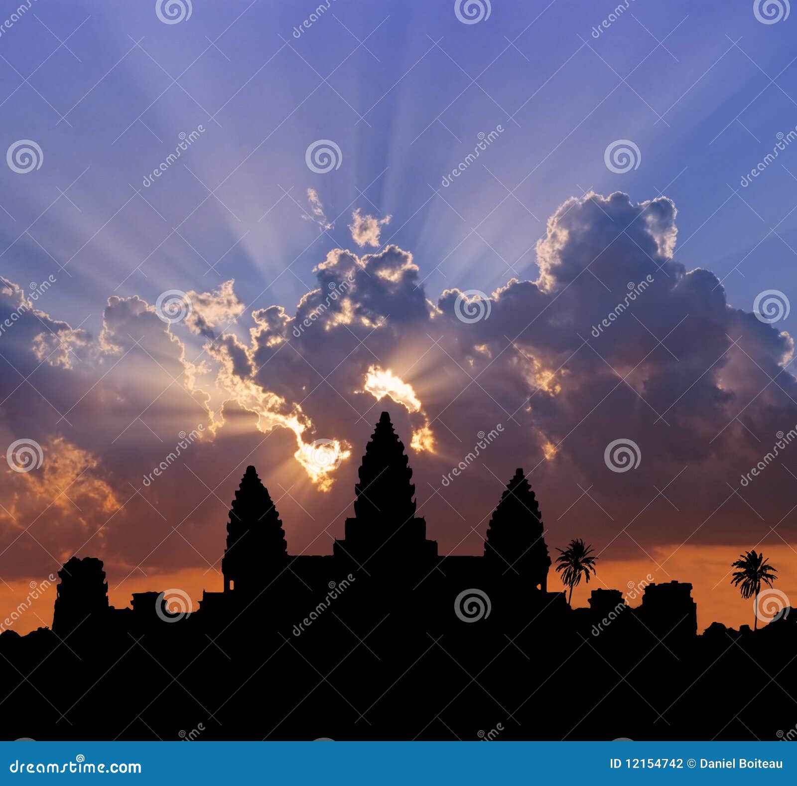 Angkor sunset stock photo. Image of buddha, cambodia - 12154742