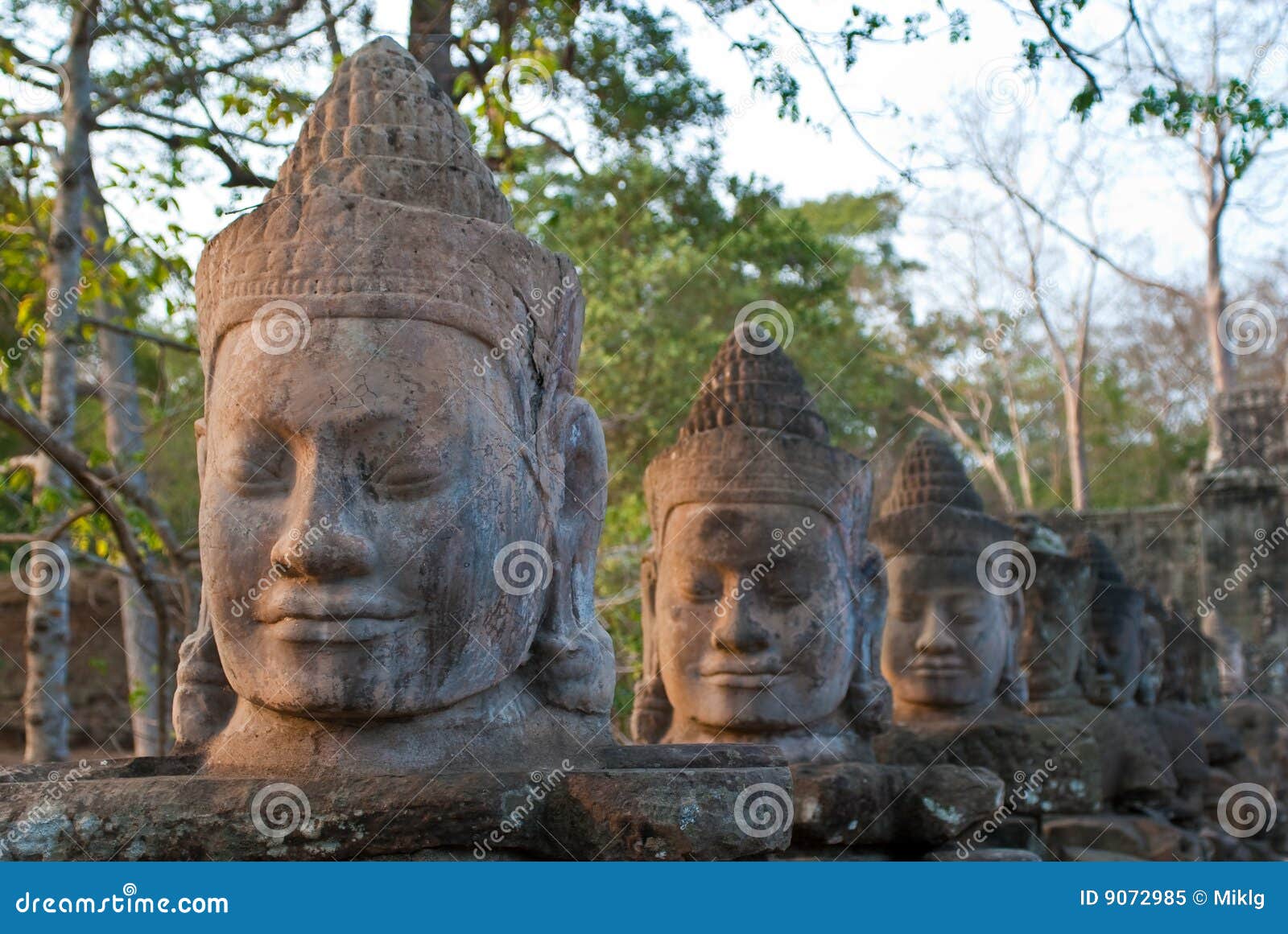 Angkor Thom South Gate Faces 6 Stock Image - Image of bayonne, ankor ...