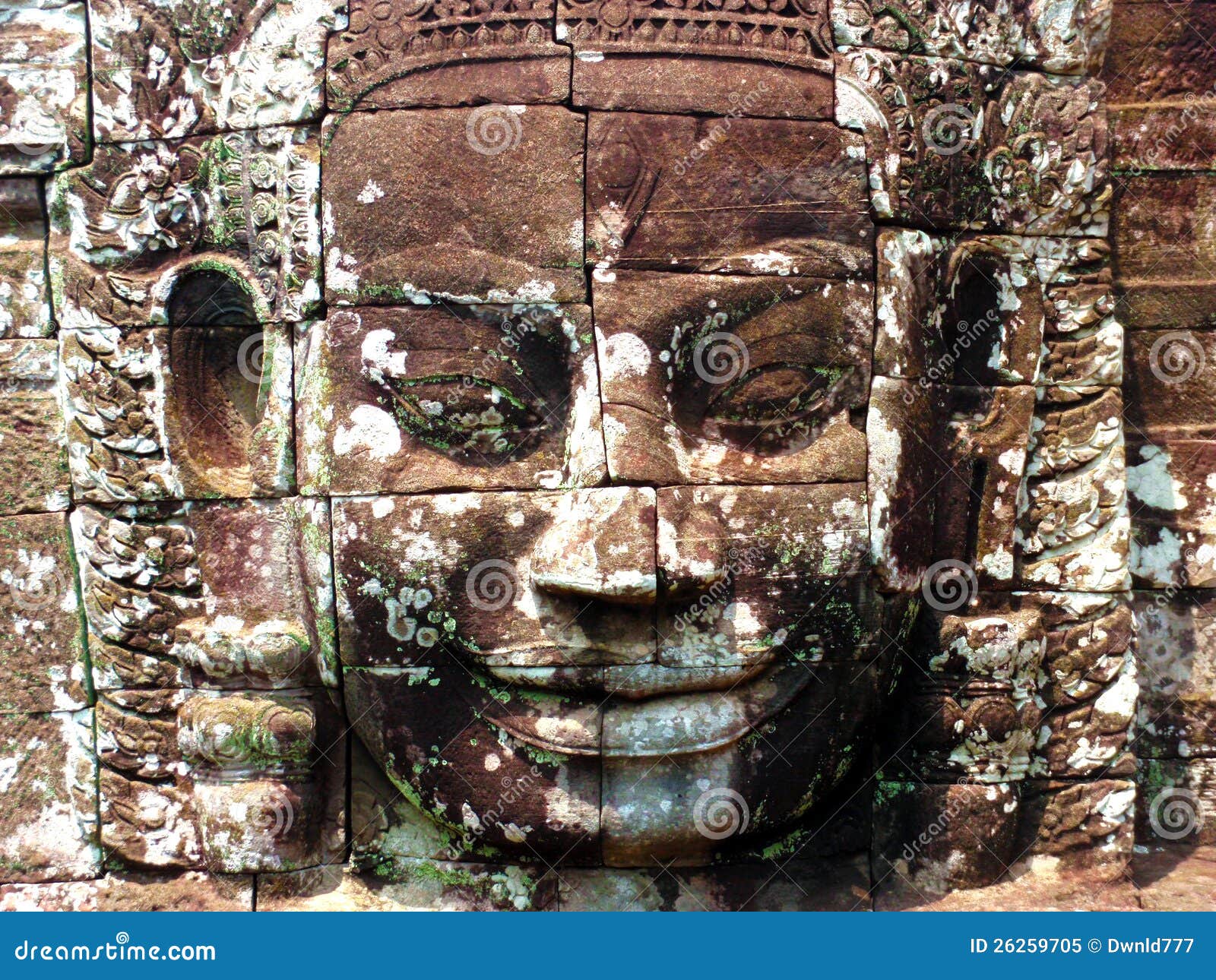 Angkor wat face stock image. Image of architecture, head - 26259705