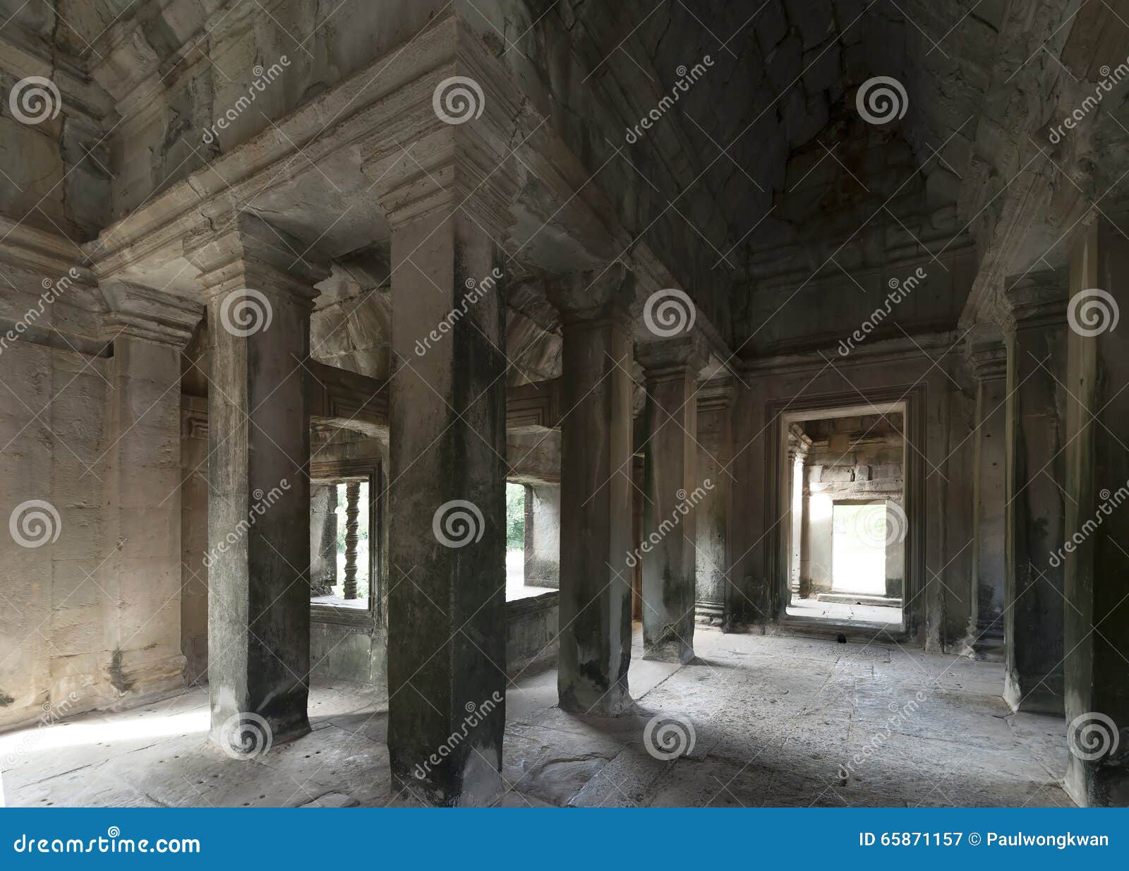 Angkor wat interior stock image. Image of dark, cambodia - 65871157