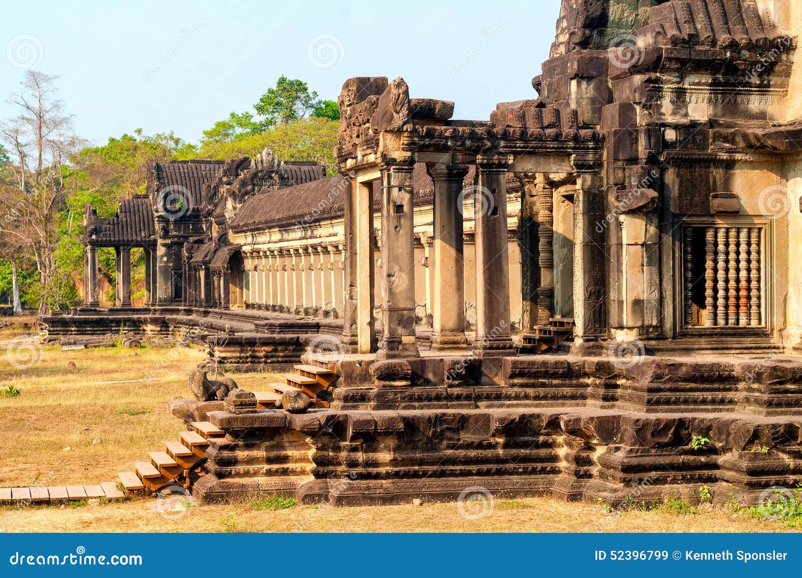 Angkor Wat outer gallery stock image. Image of block - 52396799