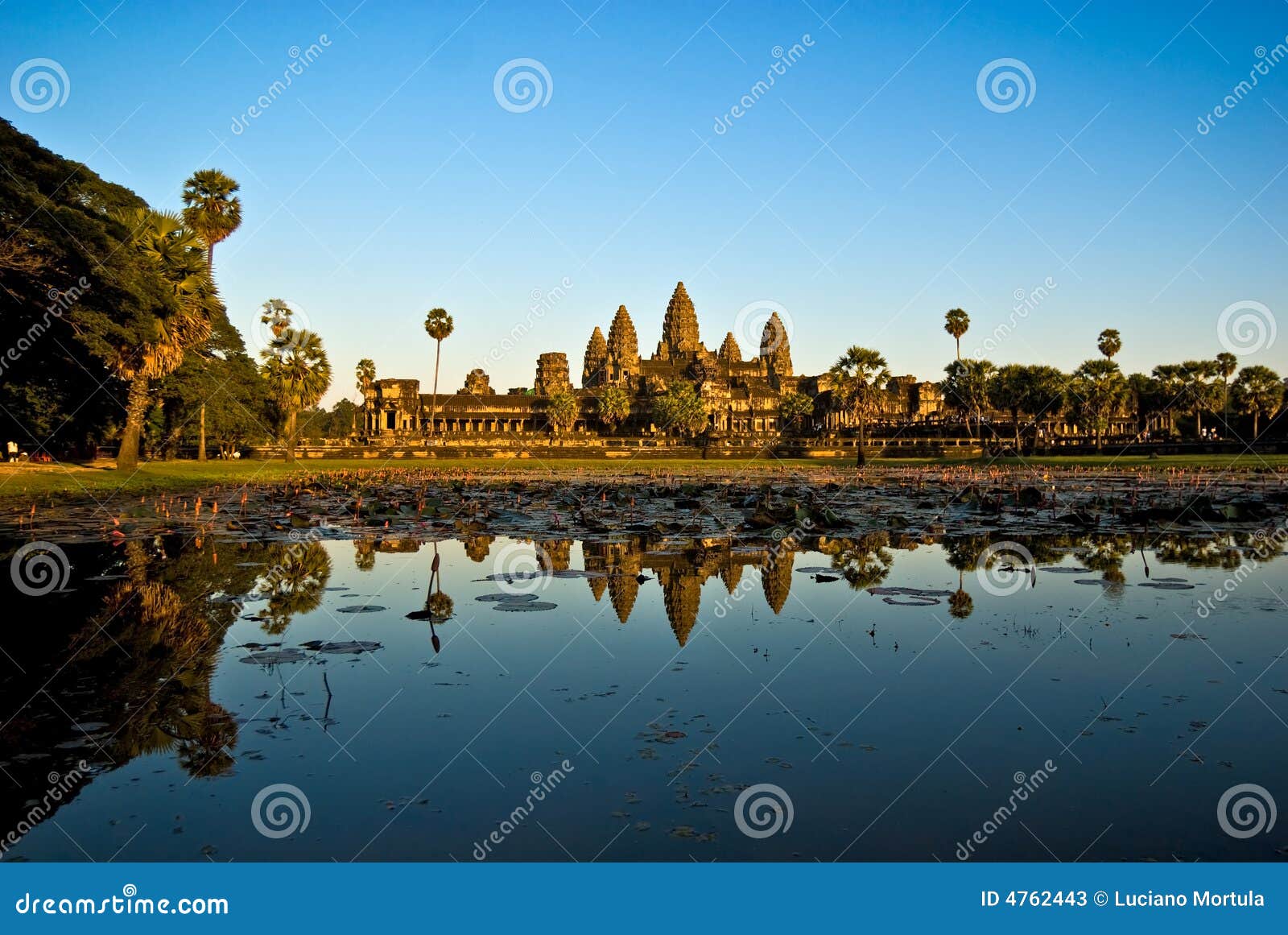 Angkor Wat at Sunset, Cambodia. Stock Image - Image of building ...