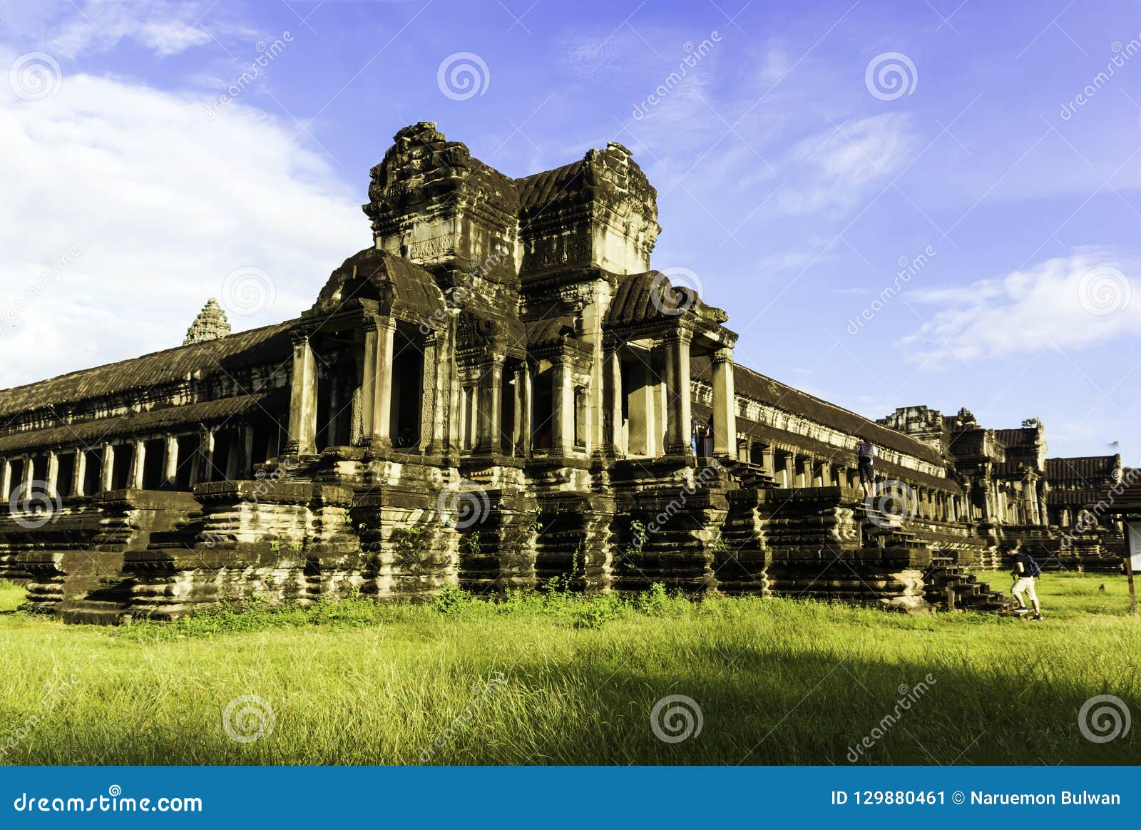 Angkor Wat temple building stock image. Image of vacation - 129880461