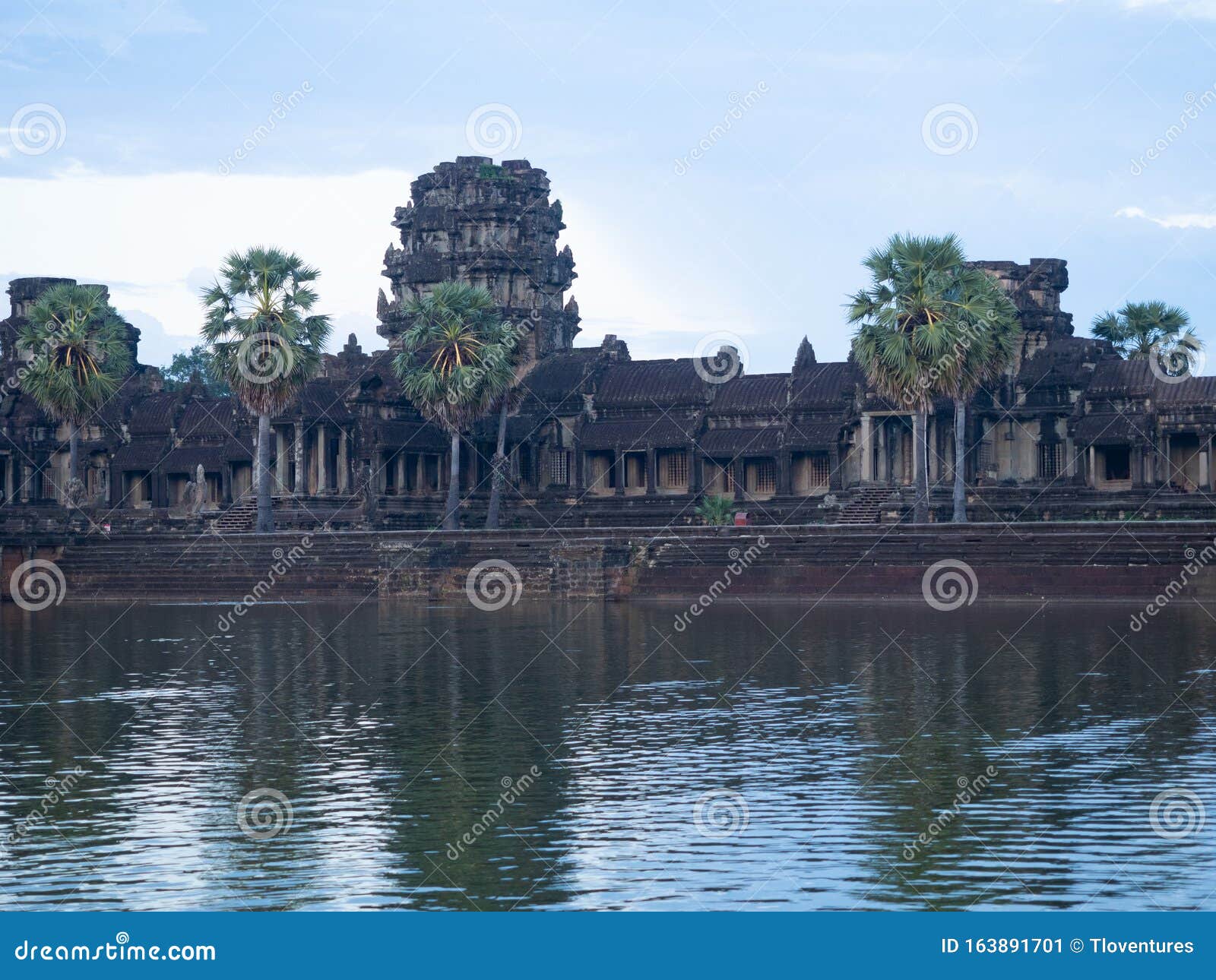 Angkor Wat Temple Complex with Moat in the Foreground Stock Image ...