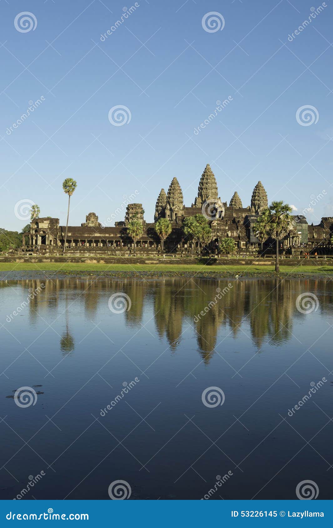 Angkor Wat Temple Complex Reflection Blue Sky Stock Image - Image of ...