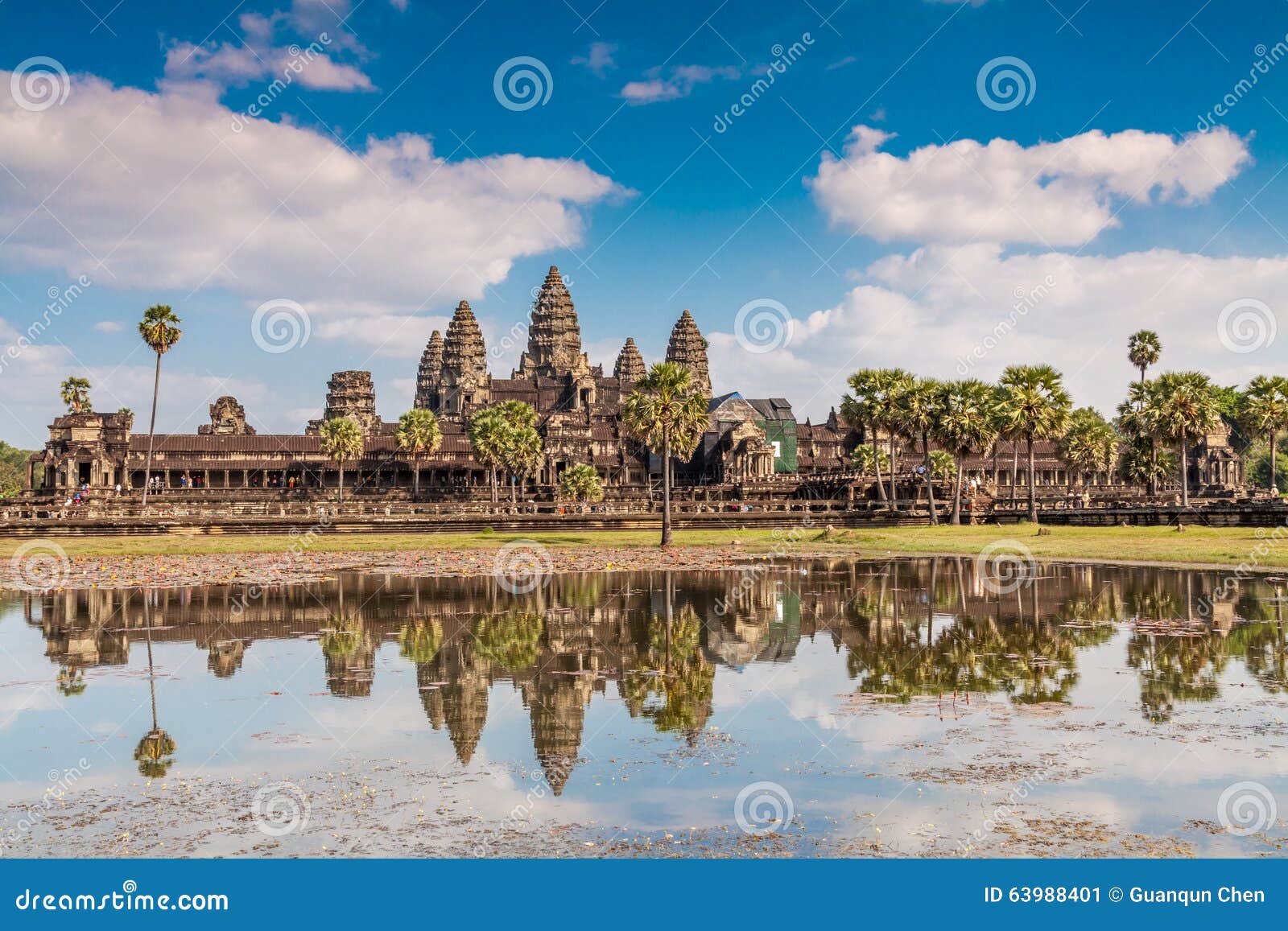 Angkor Wat Under Blue Sky in Cambodia Stock Image - Image of buddhism ...
