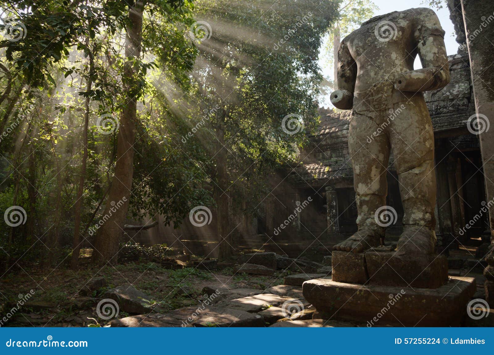 Angkorian Temple in the Jungle Stock Photo - Image of asia, beam: 57255224