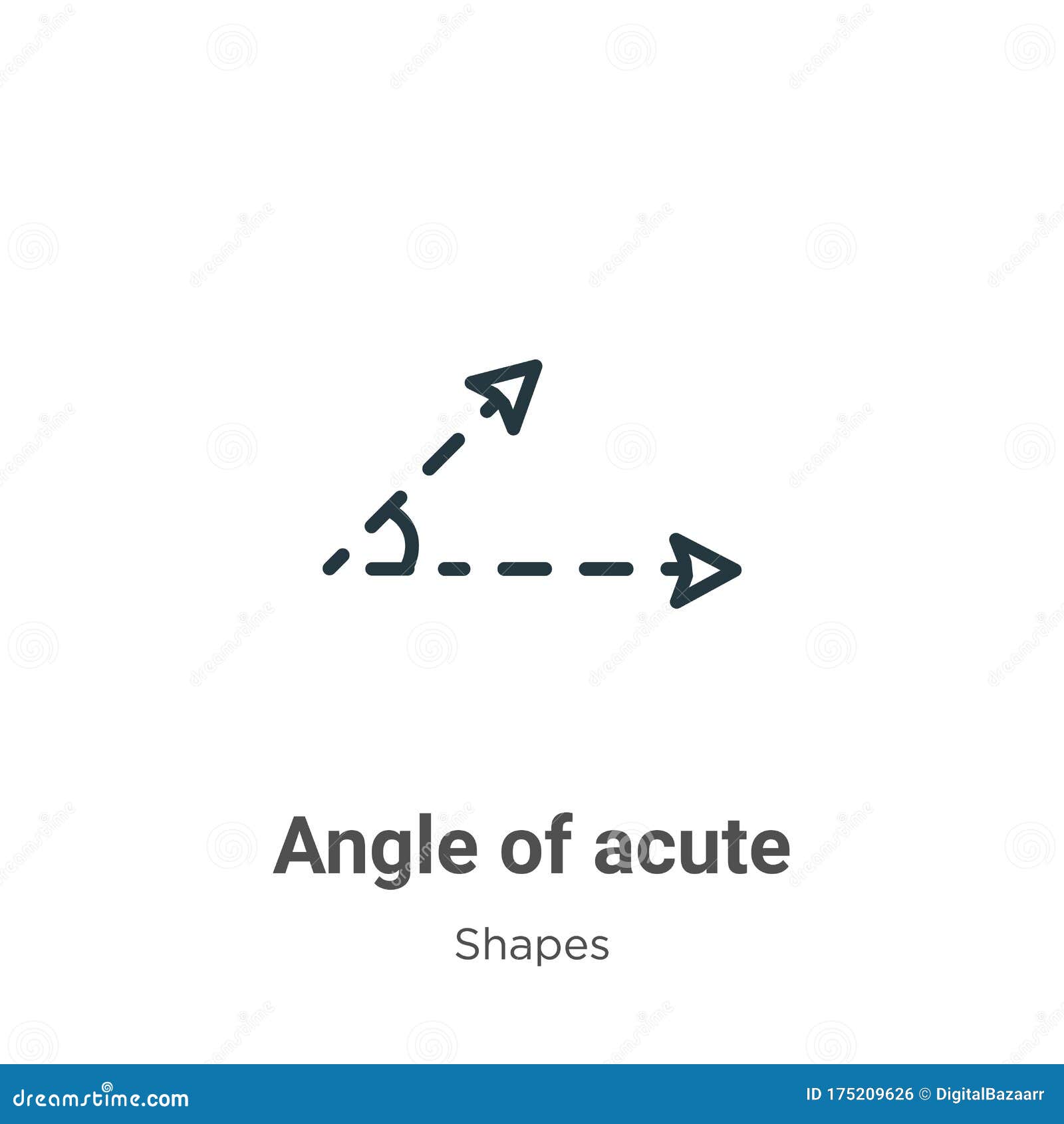 Angle of Acute Outline Vector Icon. Thin Line Black Angle of Acute Icon ...