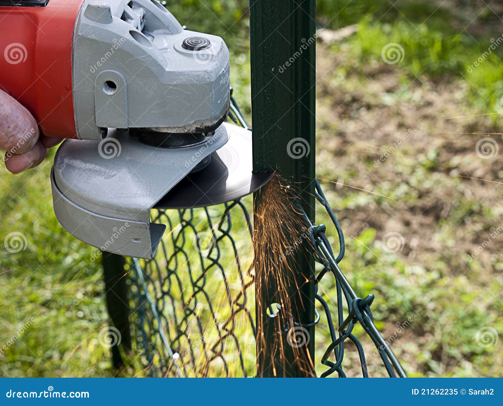 Angle Aka Disc Grinder in Action with Sparks Stock Image - Image of ...