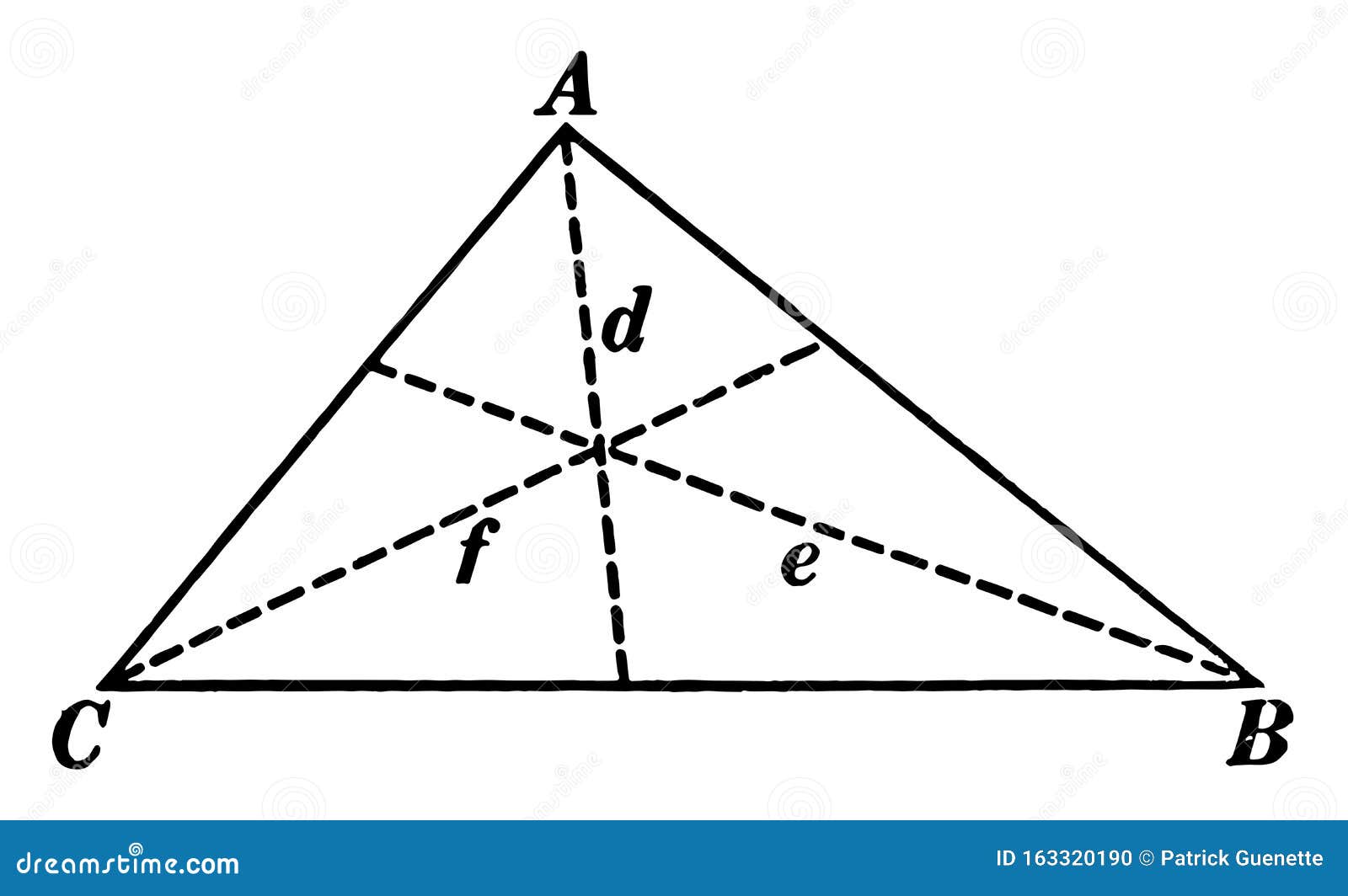 Angle Bisectors in a Triangle Vintage Illustration Stock Vector ...