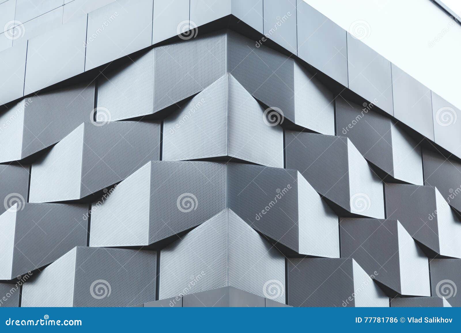 Angle of Black Metal Futuristic Building Wall Stock Photo - Image of ...