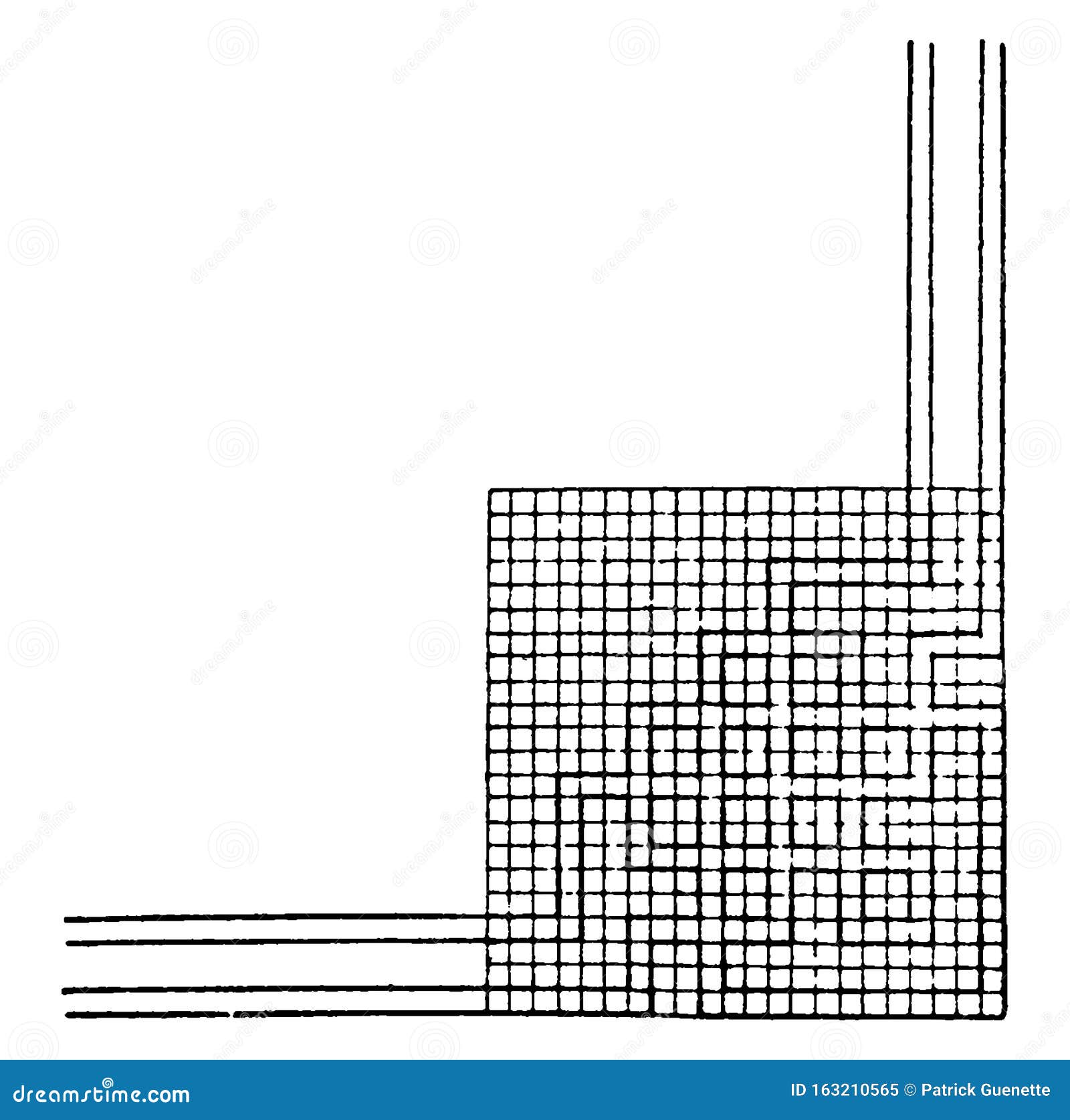 Angle Border Interlacement Band is a Simple Pattern, Vintage Engraving ...