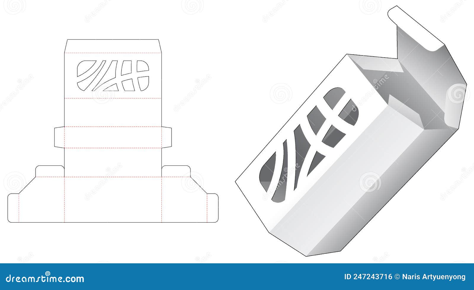 Angle Box with Abstract Window Die Cut Template Stock Vector ...