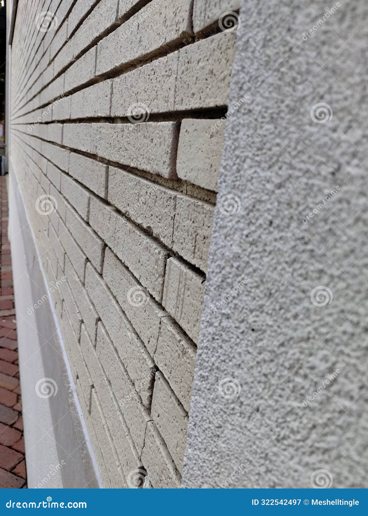 Angle Brick Wall Cement Concrete Structure Beige Gray Stock Image ...