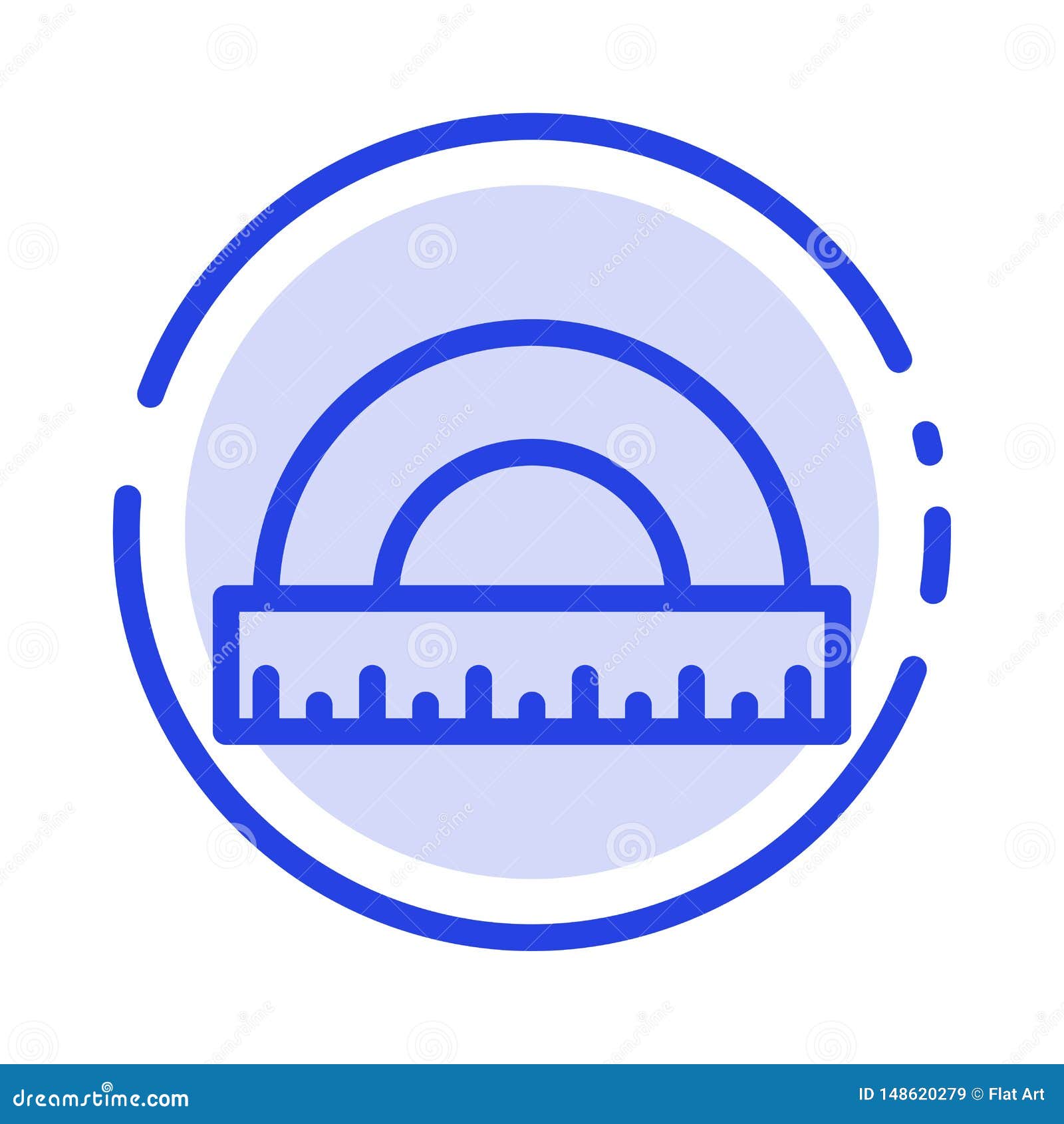 Angle, Construction, Measure, Ruler, Scale Blue Dotted Line Line Icon ...