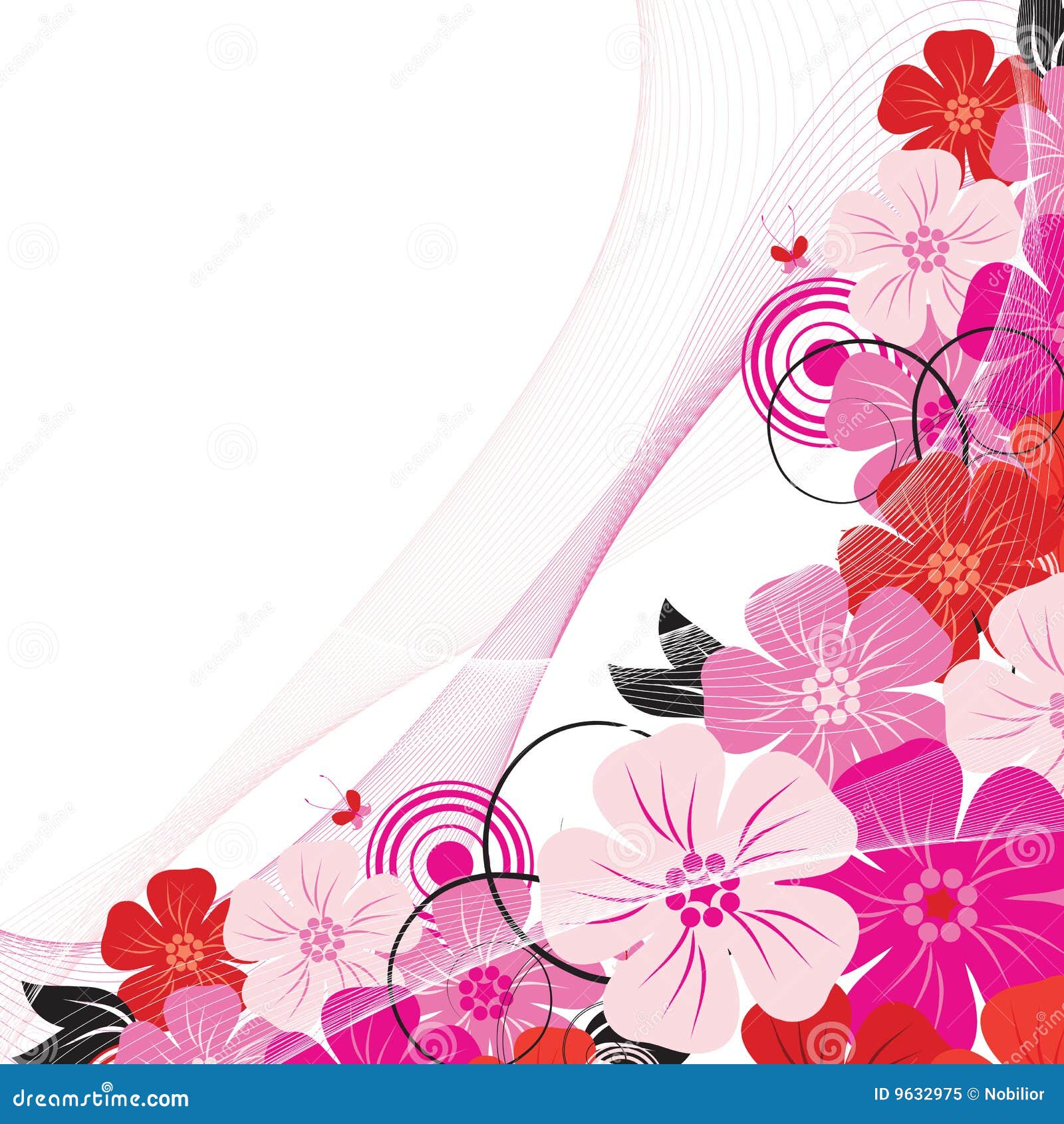 Angle de fleur illustration de vecteur. Illustration du floral - 9632975