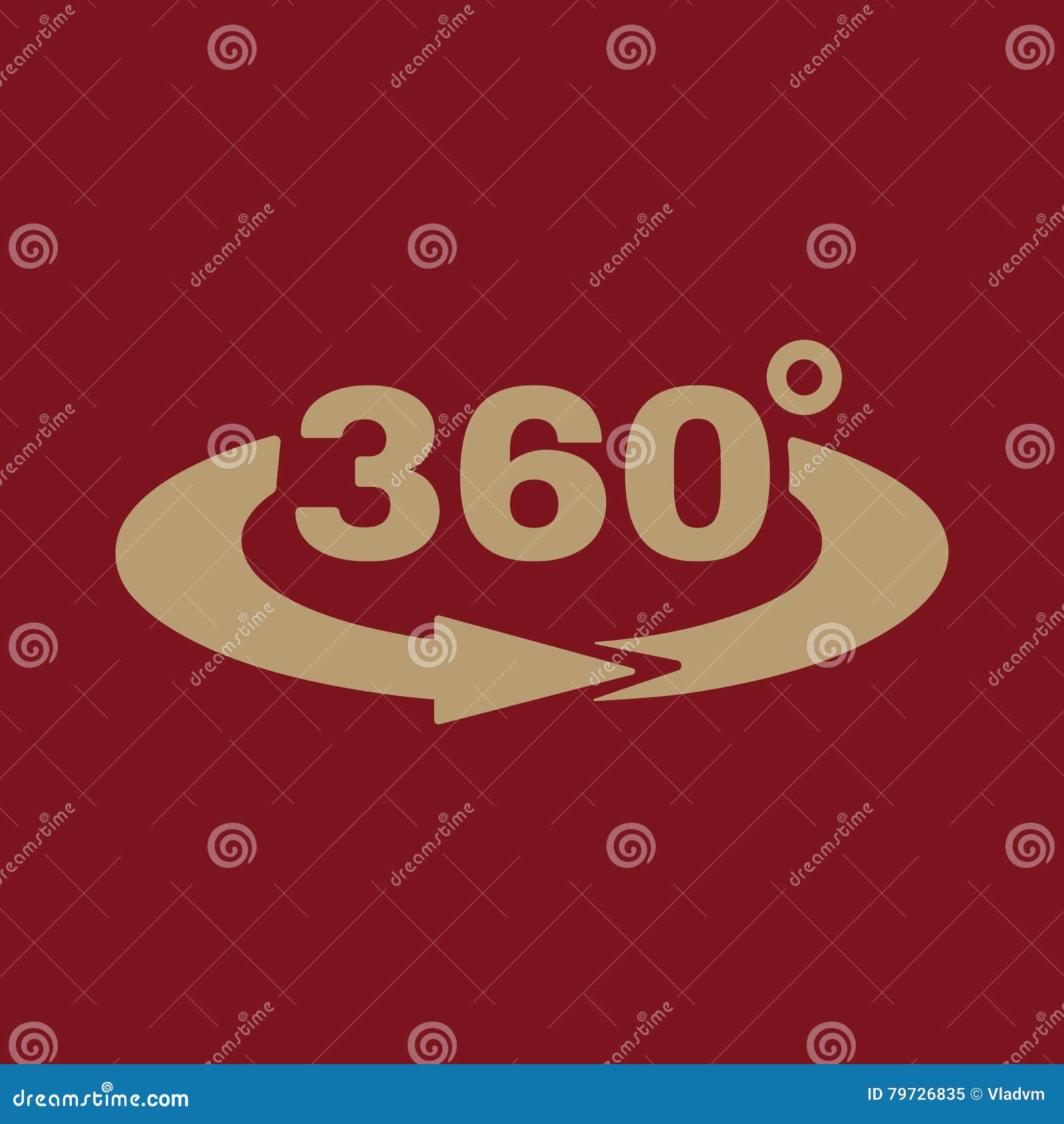 The Angle 360 Degrees Icon. Rotation Symbol Stock Vector - Illustration ...