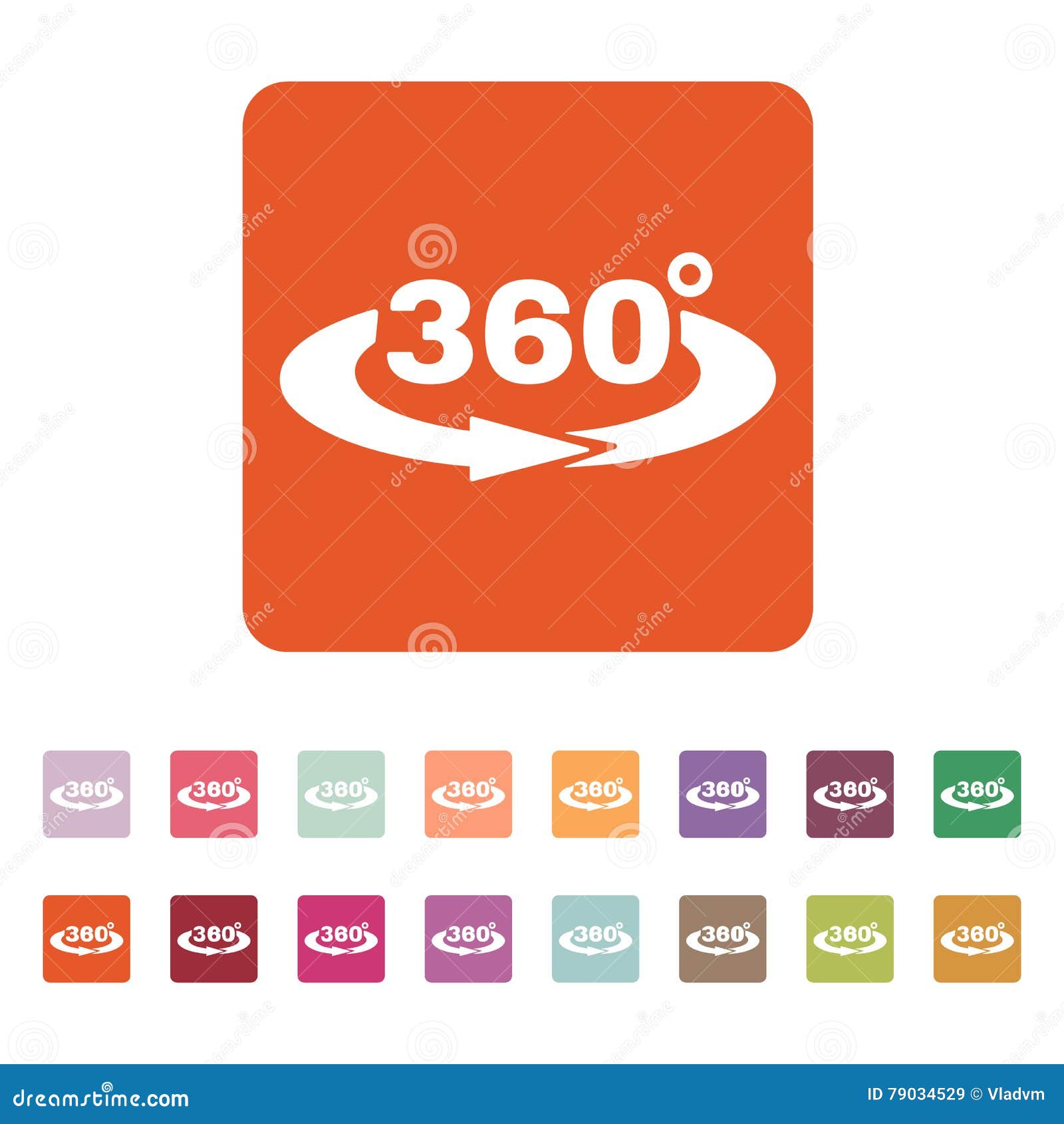 The Angle 360 Degrees Icon. Rotation Symbol Stock Illustration ...