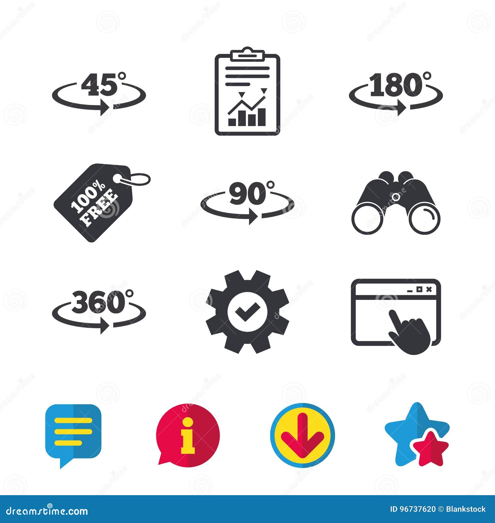 Angle Degrees Icons. Geometry Math Signs. Stock Vector - Illustration ...