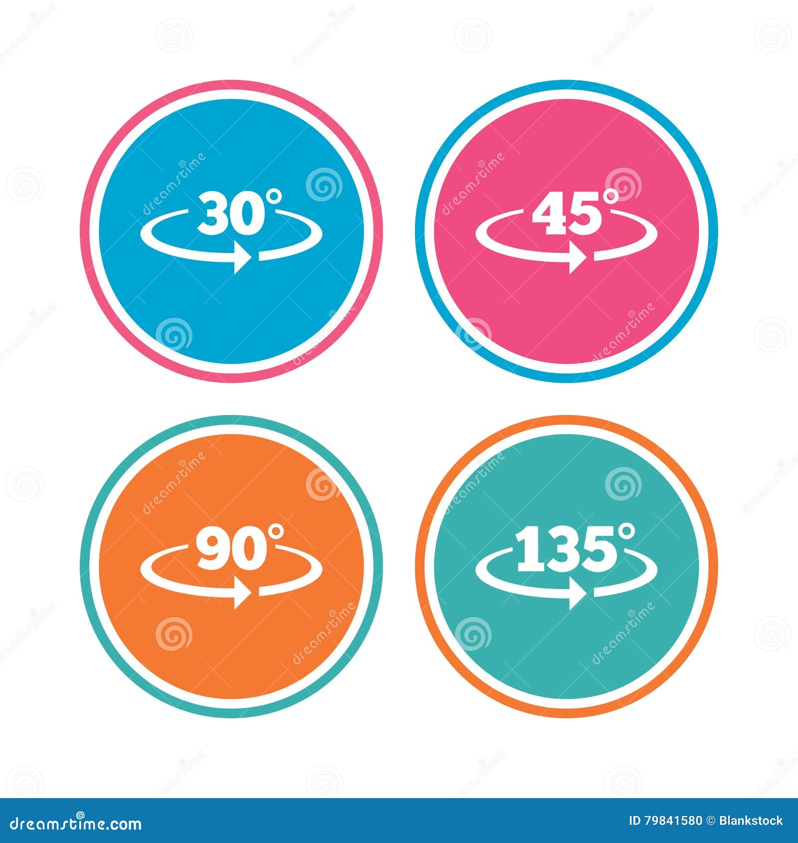 Angle Degrees Icons. Geometry Math Signs. Stock Vector - Illustration ...