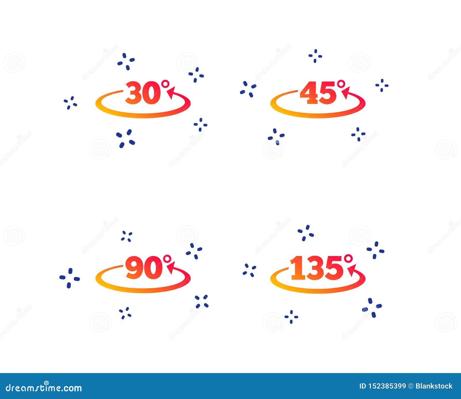 Angle Degrees Icons. Geometry Math Signs. Vector Stock Vector ...