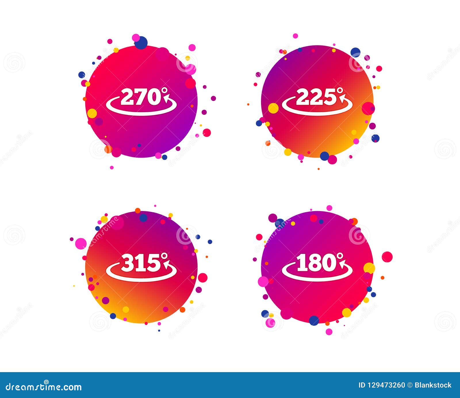 Angle Degrees Icons. Geometry Math Signs. Vector Stock Vector ...