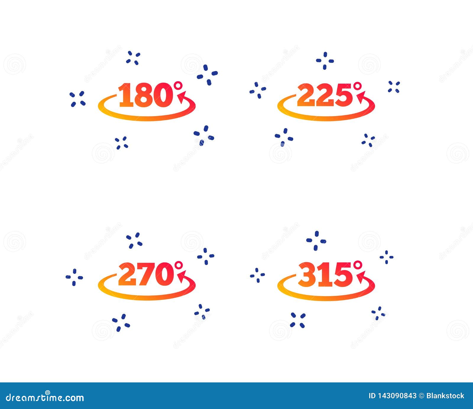 Angle Degrees Icons. Geometry Math Signs. Vector Stock Vector ...