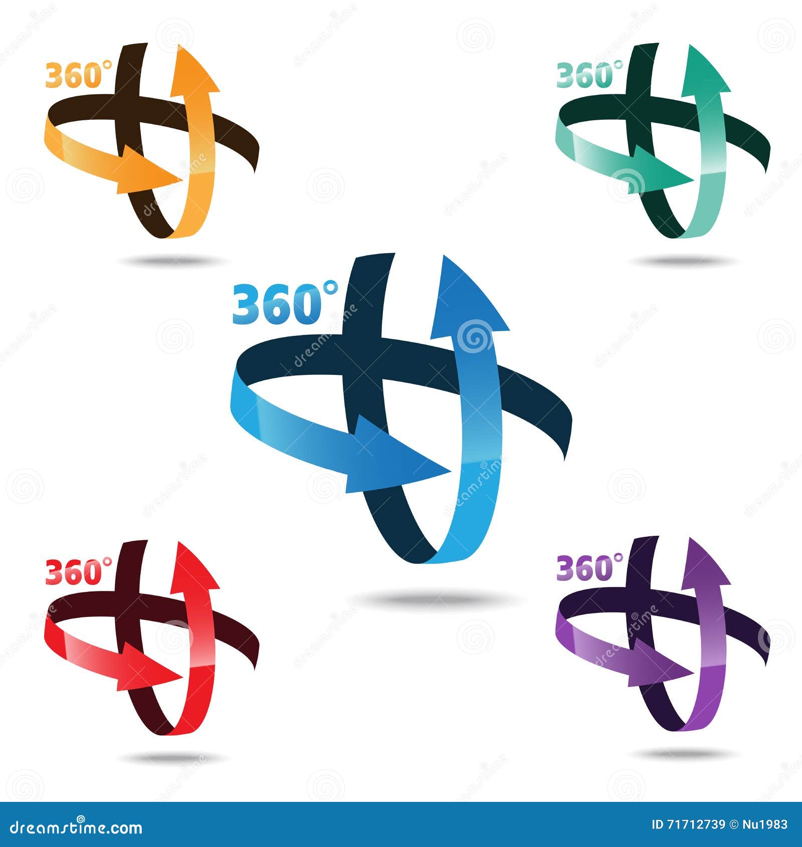 360 Degrees Sign. 3d Isometric Angle 360 Degrees View Icon On ...