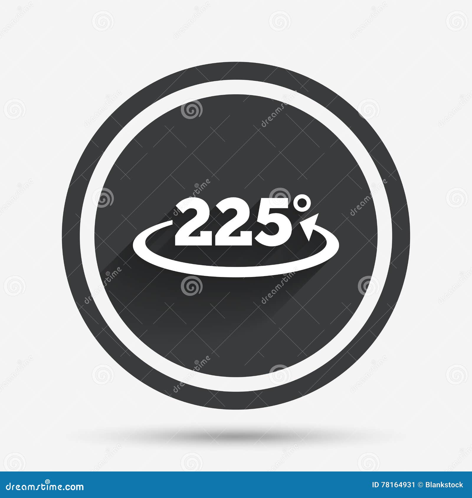 Angle 225 Degrees Sign Icon. Geometry Math Symbol Stock Vector ...