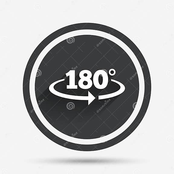 Angle 180 Degrees Sign Icon. Geometry Math Symbol Stock Vector ...