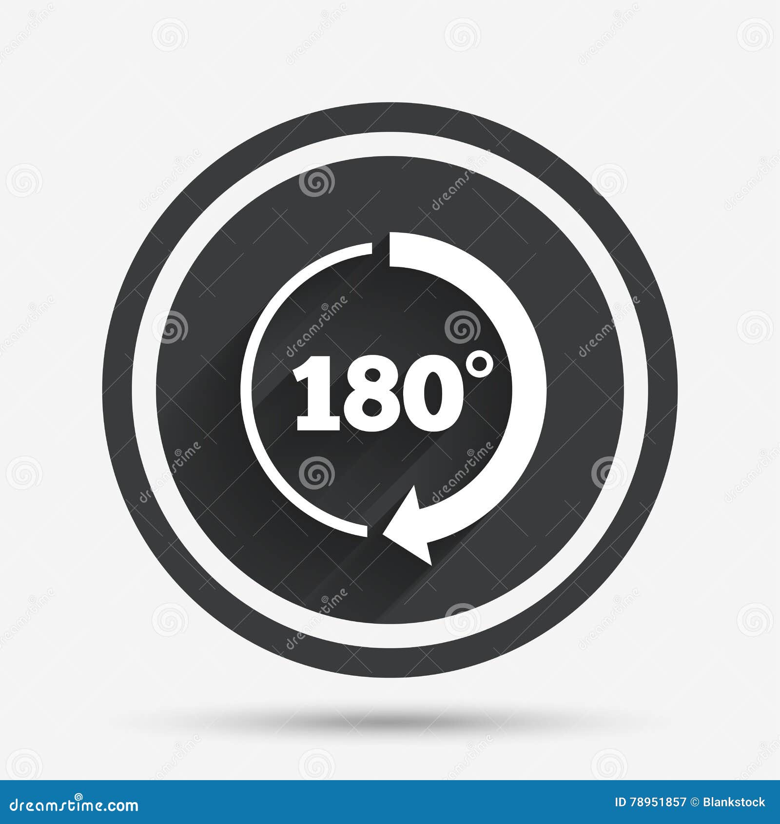 Angle 180 Degrees Sign Icon. Geometry Math Symbol Stock Vector ...