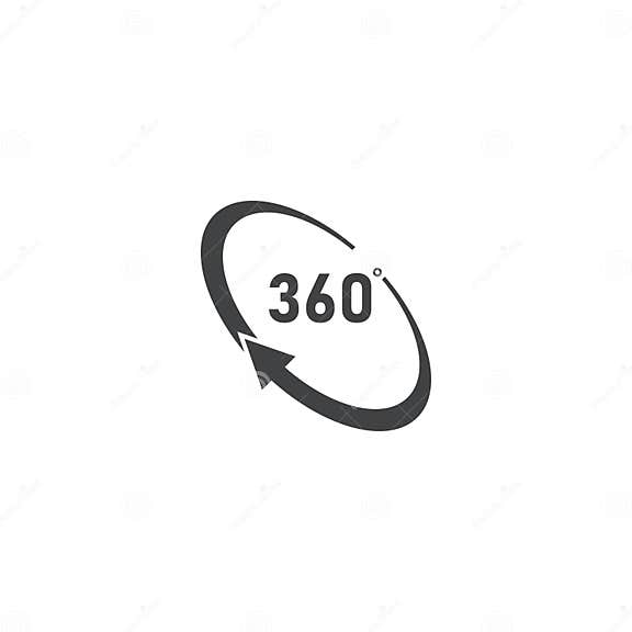 Angle 360 Degrees Sign Icon. Geometry Math Symbol Stock Illustration ...