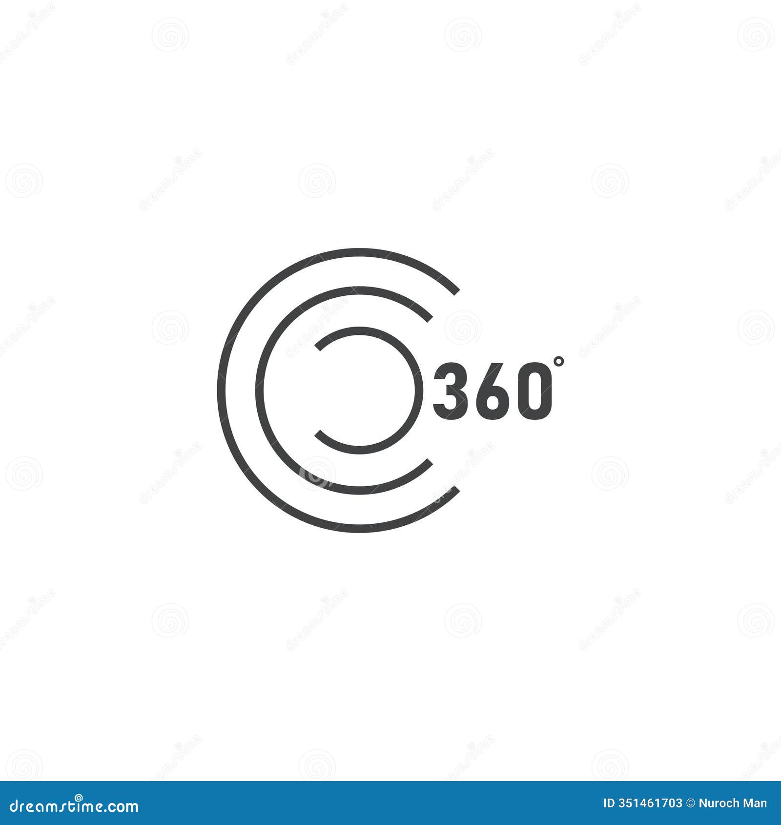 360 Degrees Sign. 3d Isometric Angle 360 Degrees View Icon On ...