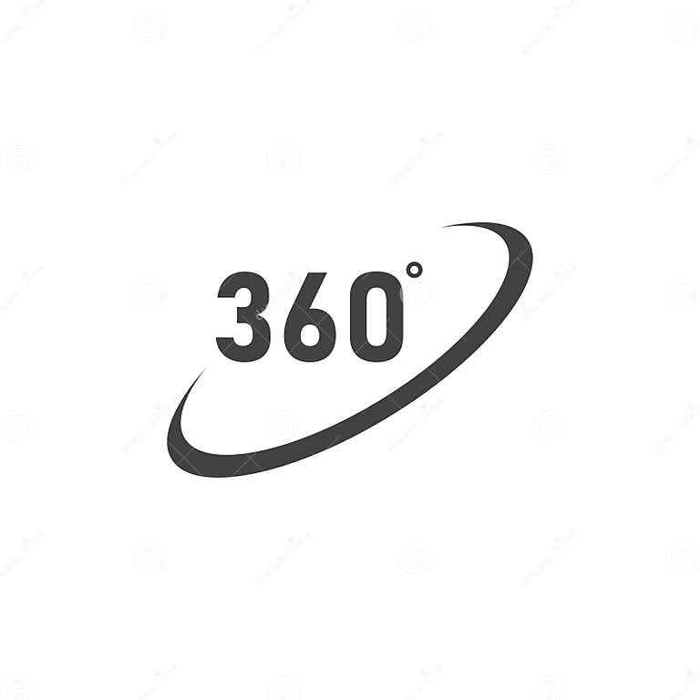 Angle 360 Degrees Sign Icon. Geometry Math Symbol Stock Illustration ...