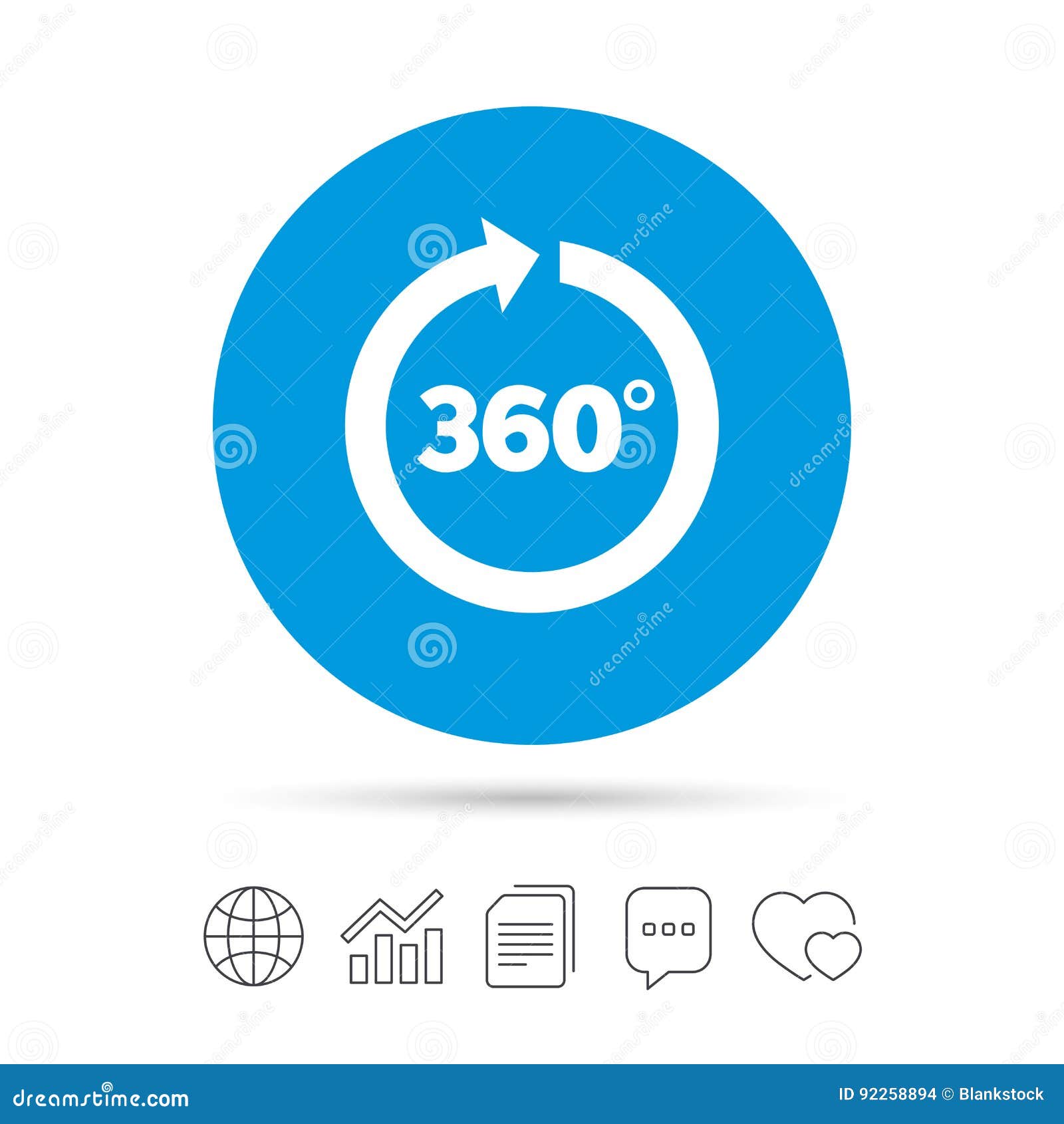 Angle 360 Degrees Sign Icon. Geometry Math Symbol Stock Vector ...