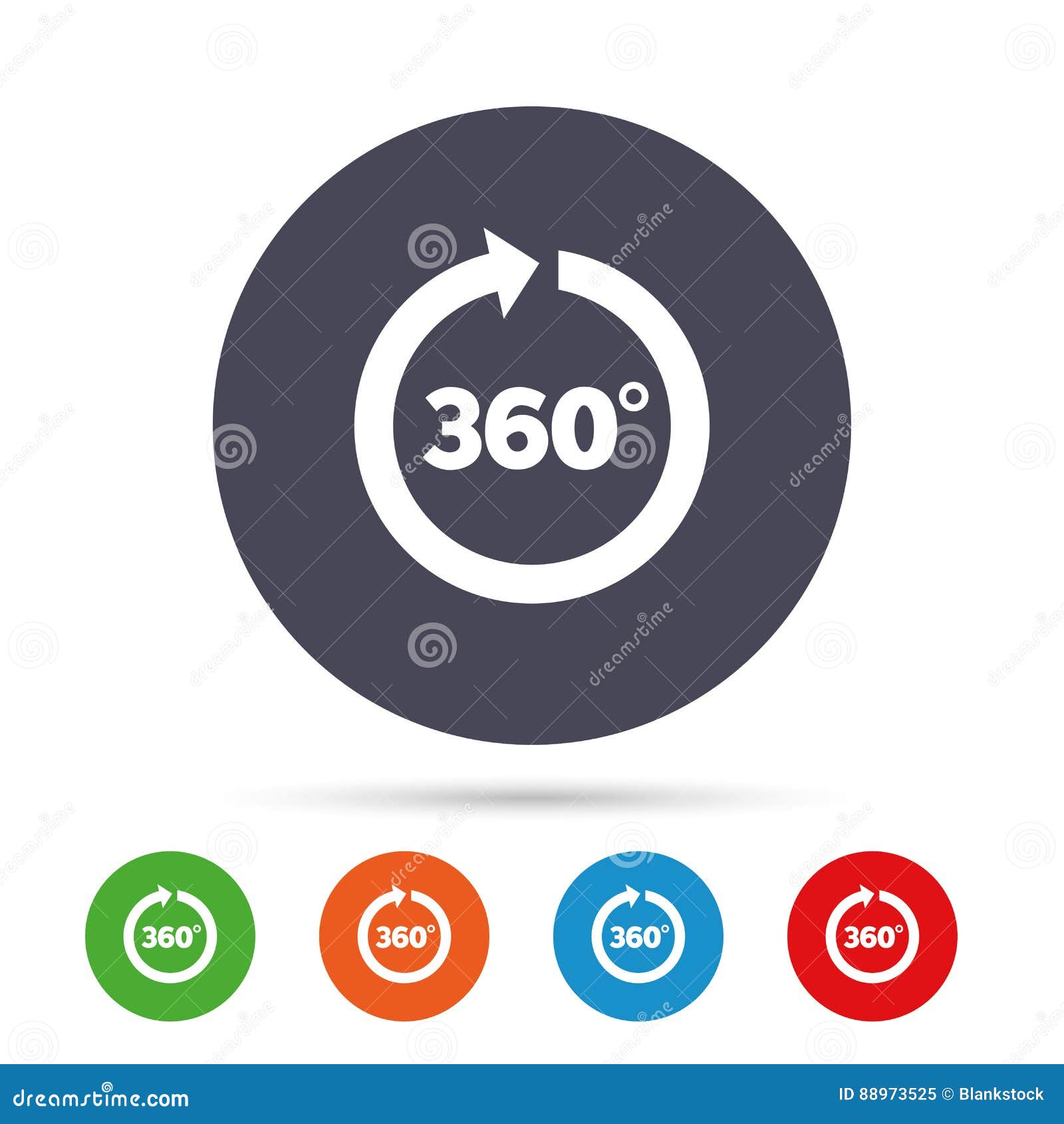 Angle 360 Degrees Sign Icon. Geometry Math Symbol Stock Vector ...