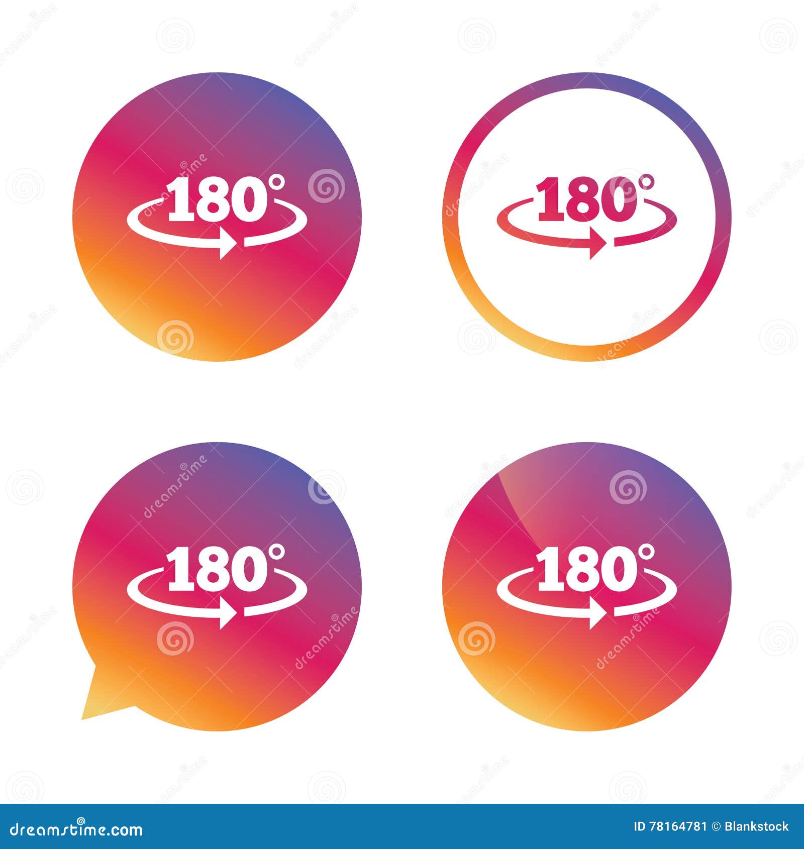 Angle 180 Degrees Sign Icon. Geometry Math Symbol Stock Vector ...