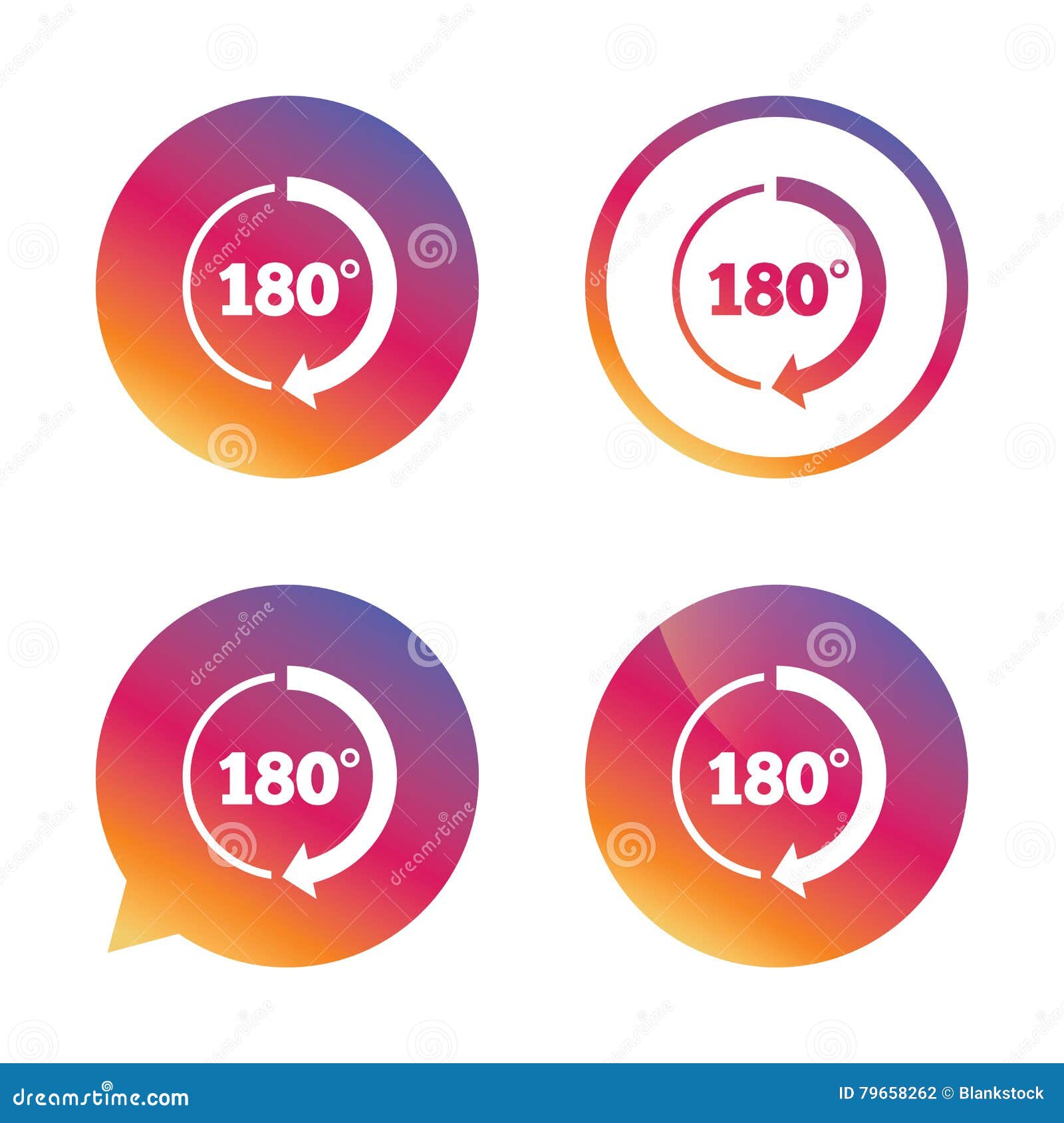 Angle 180 Degrees Sign Icon. Geometry Math Symbol Stock Vector ...