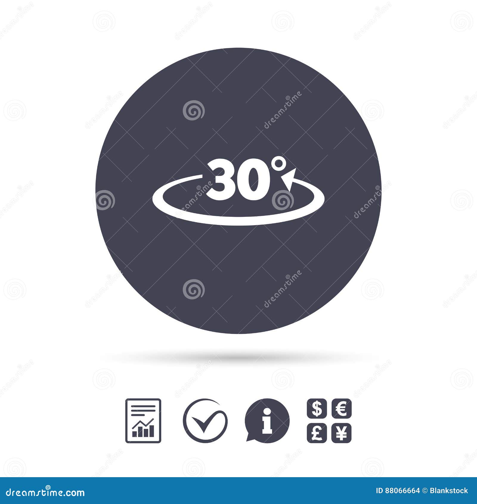 Angle 30 Degrees Sign Icon. Geometry Math Symbol Stock Vector ...