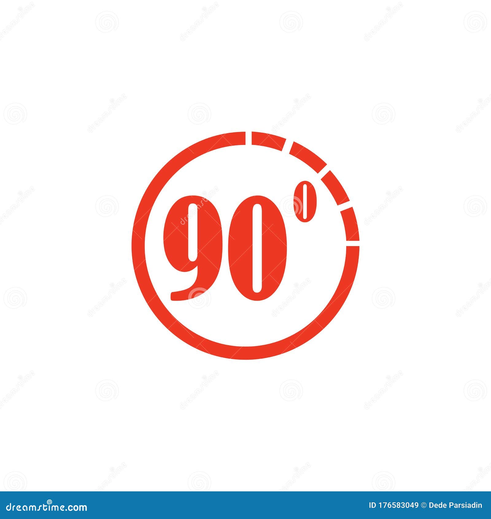 Angle 90 Degrees Sign Icon. Geometry Math Symbol. Right Angle. Classic ...