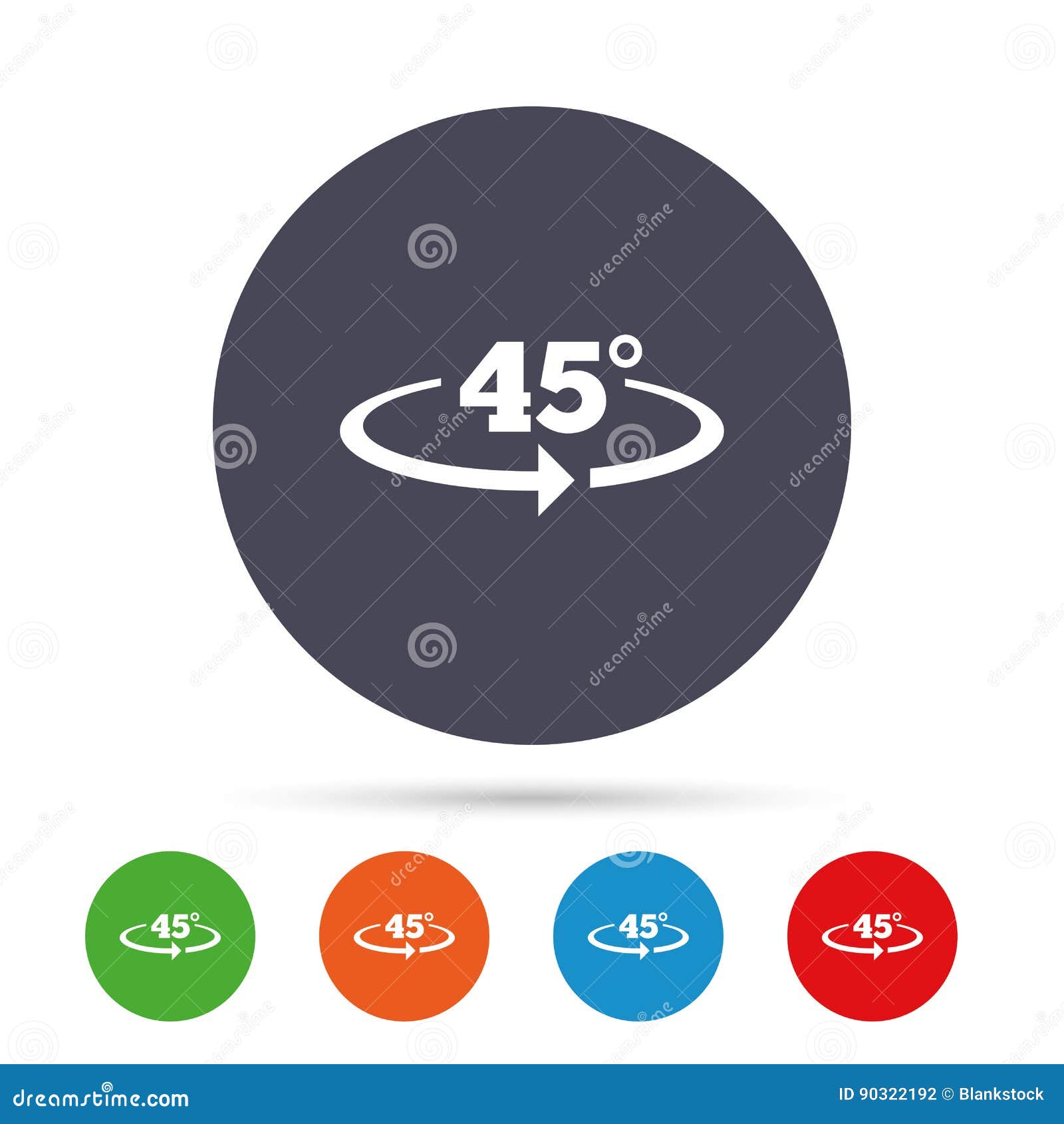 Angle 45 Degrees Sign Icon. Geometry Math Symbol Stock Vector ...