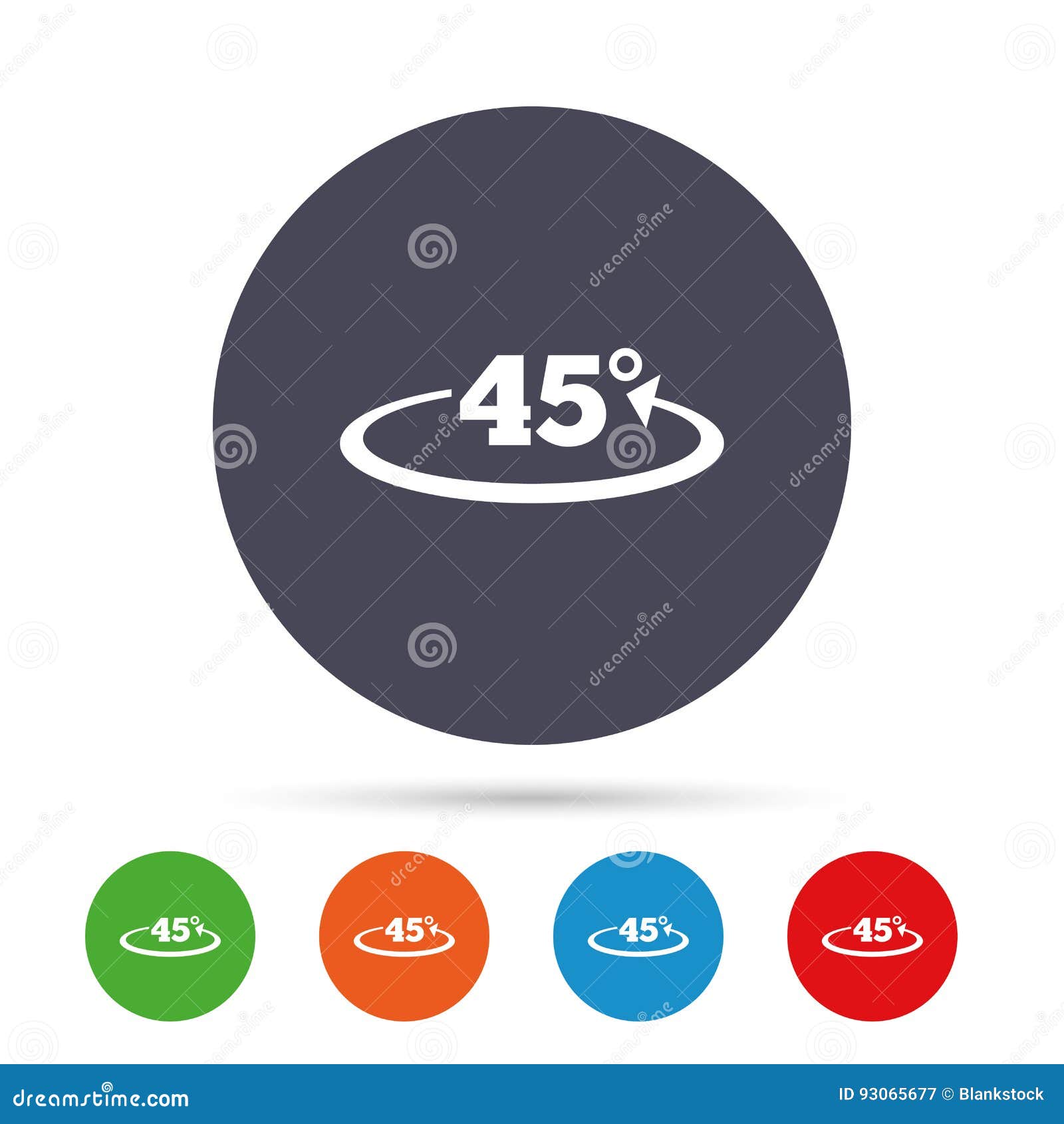 Angle 45 Degrees Sign Icon. Geometry Math Symbol Stock Vector ...