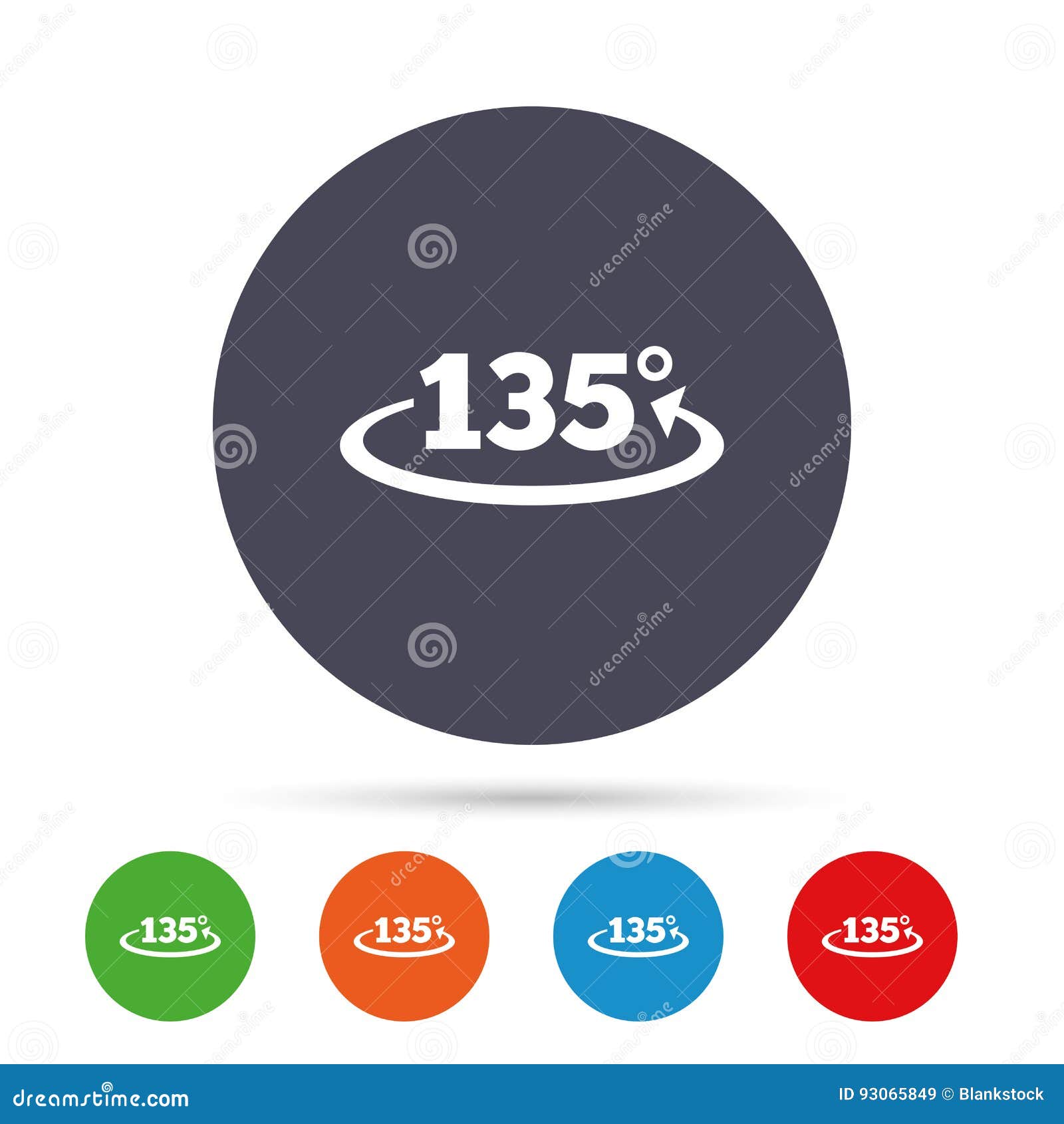 Angle 135 Degrees Sign Icon. Geometry Math Symbol Stock Vector ...