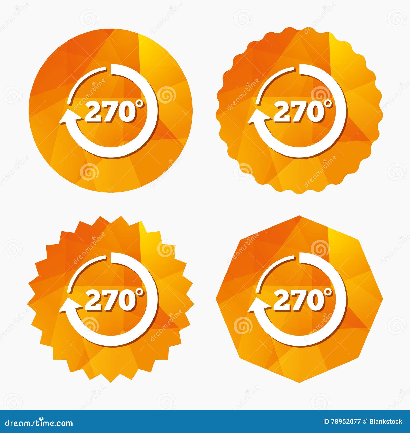 Angle 270 Degrees Sign Icon. Geometry Math Symbol Stock Vector ...