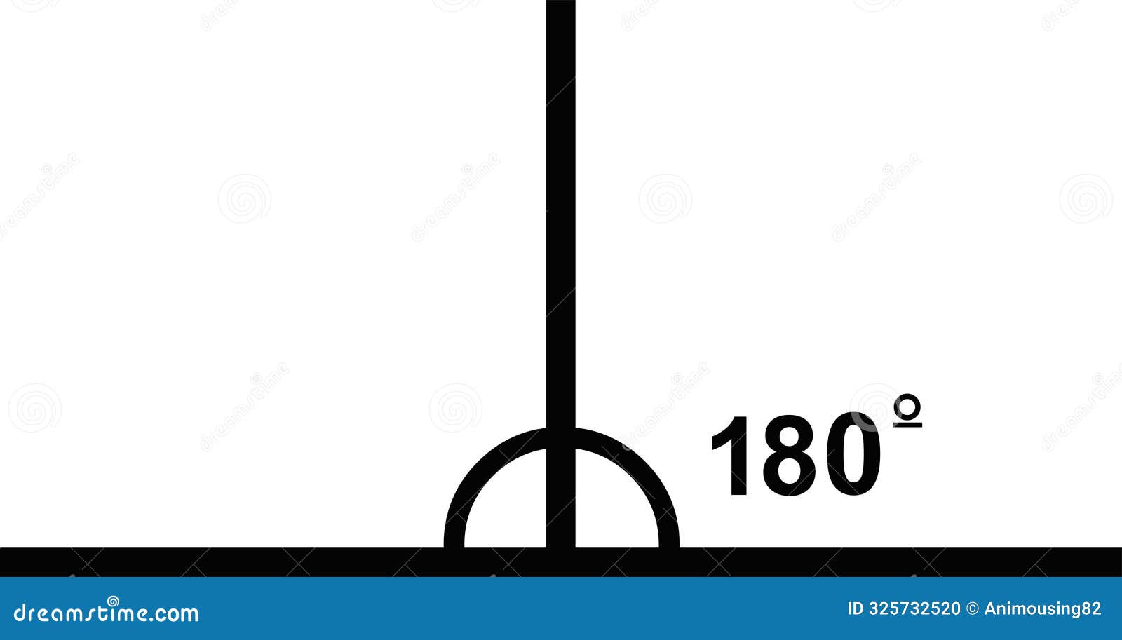 Angle 180 degrees stock vector. Illustration of mathematic - 325732520