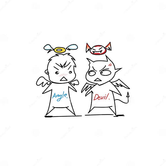 Angle and devil stock illustration. Illustration of devil - 58655383